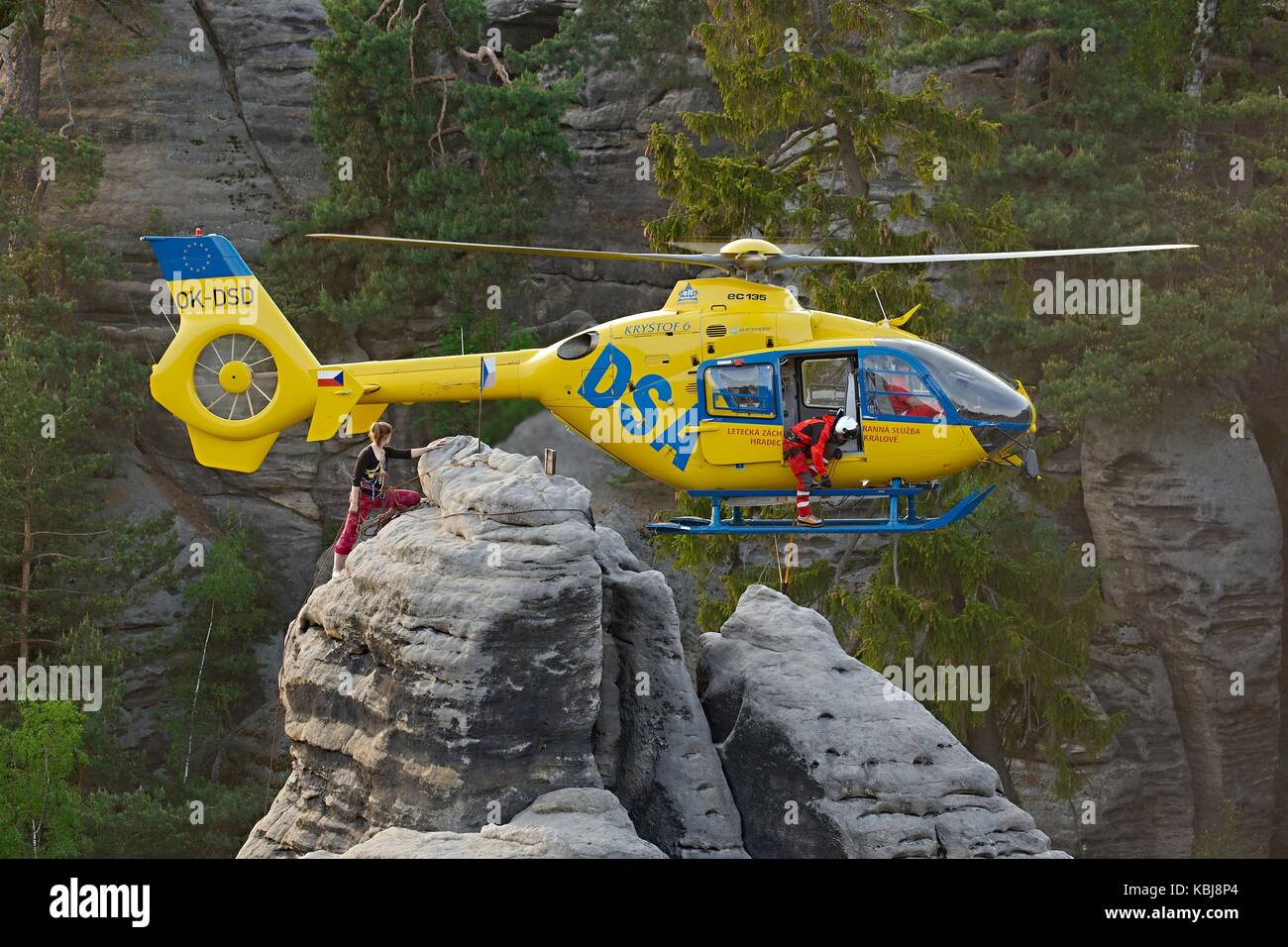 Rescue helicopter in the mountains Stock Photo - Alamy