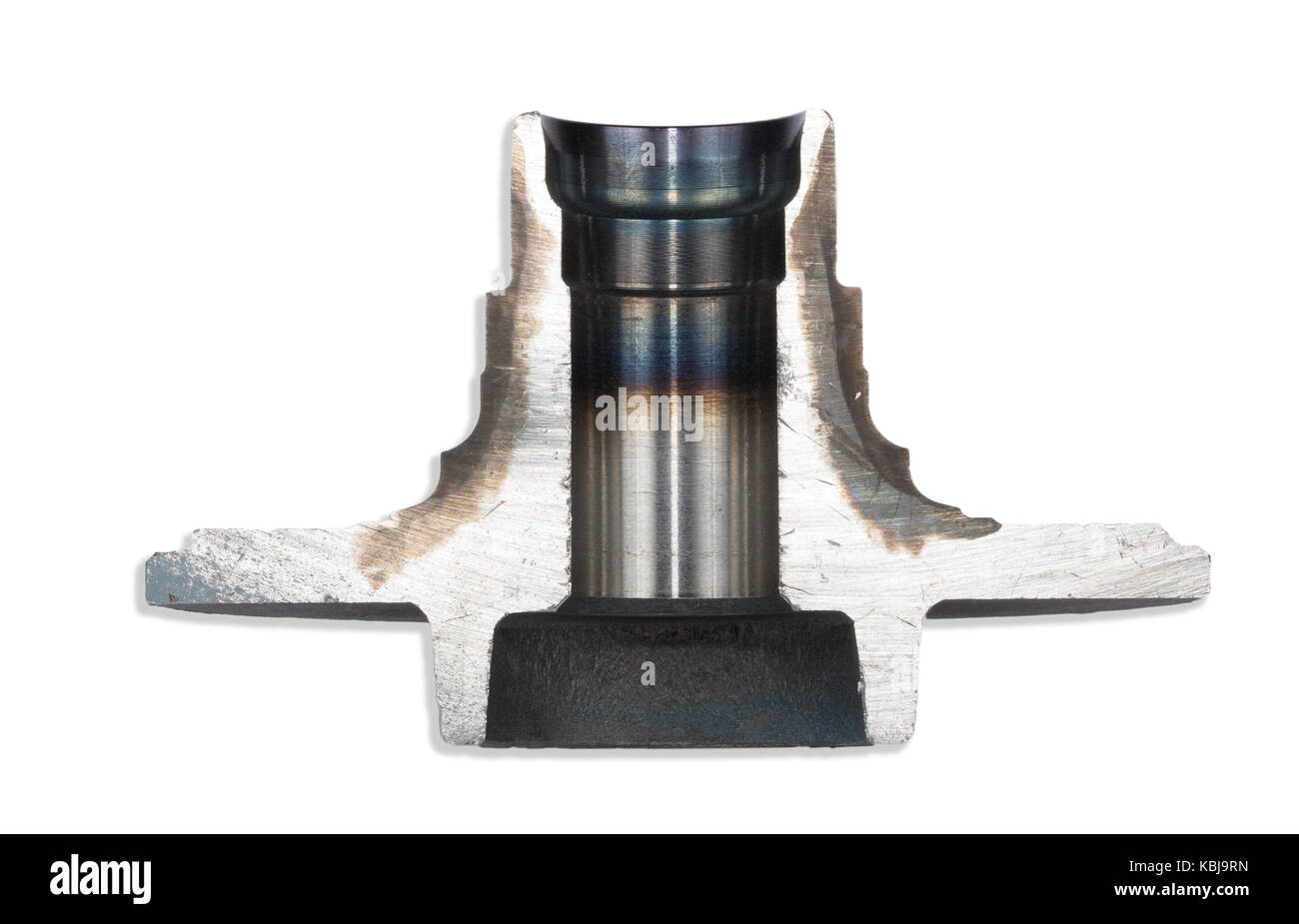 Cut-away view of an automotive wheel bearing showing hardness and case ...