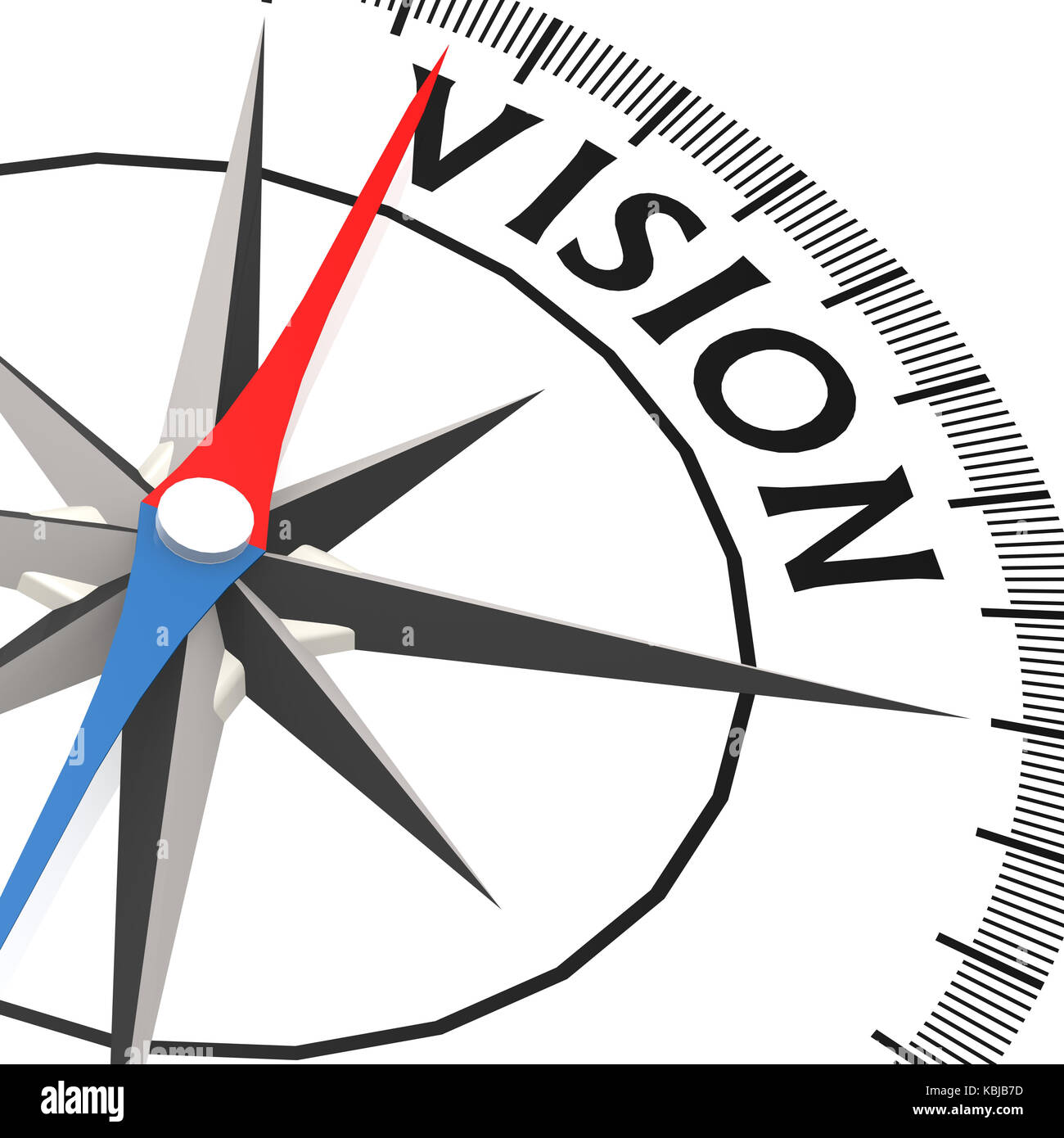 Compass with vision word Stock Photo - Alamy