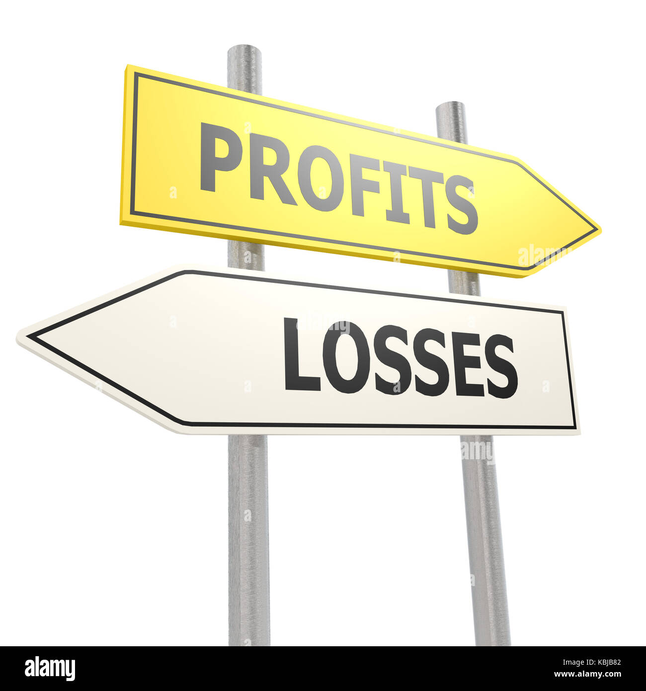 Profits losses road sign Stock Photo - Alamy