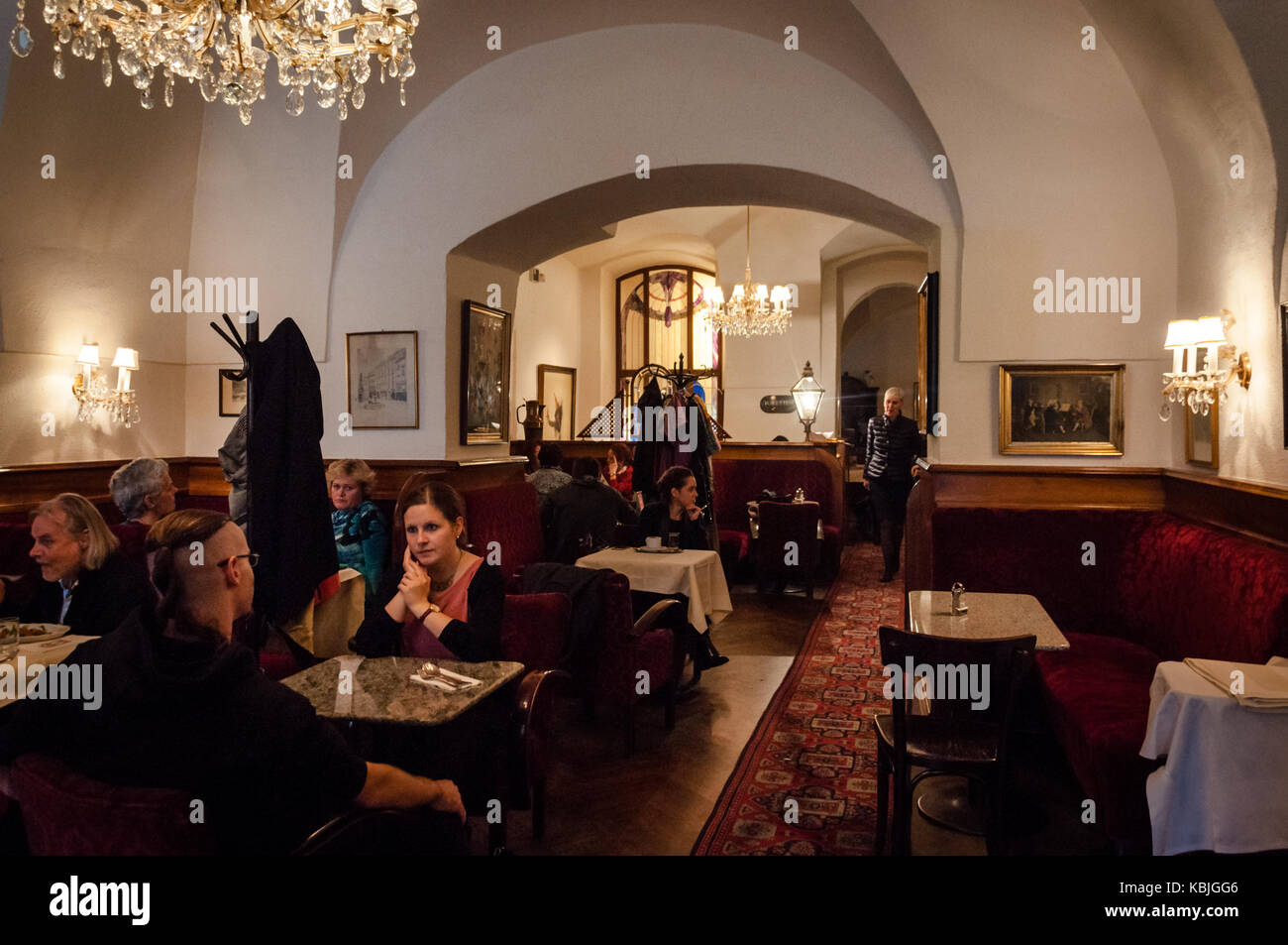 Cafe Frauenhuber, oldest coffee house in Vienna Stock Photo - Alamy