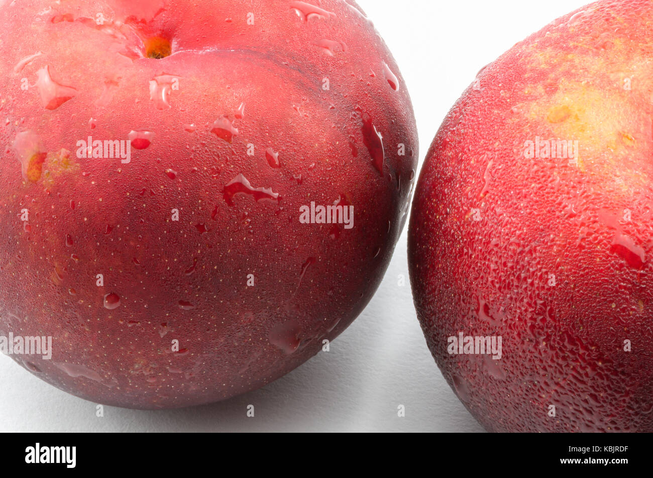 Close up of Red peach, isolated on white background Stock Photo - Alamy
