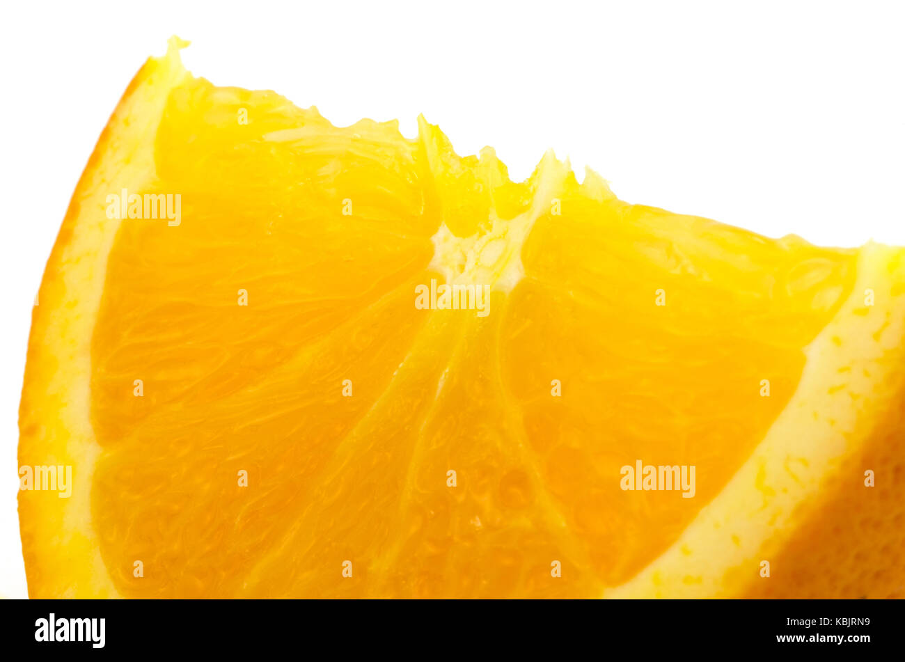Orange slice, close up, isolated on white background Stock Photo - Alamy
