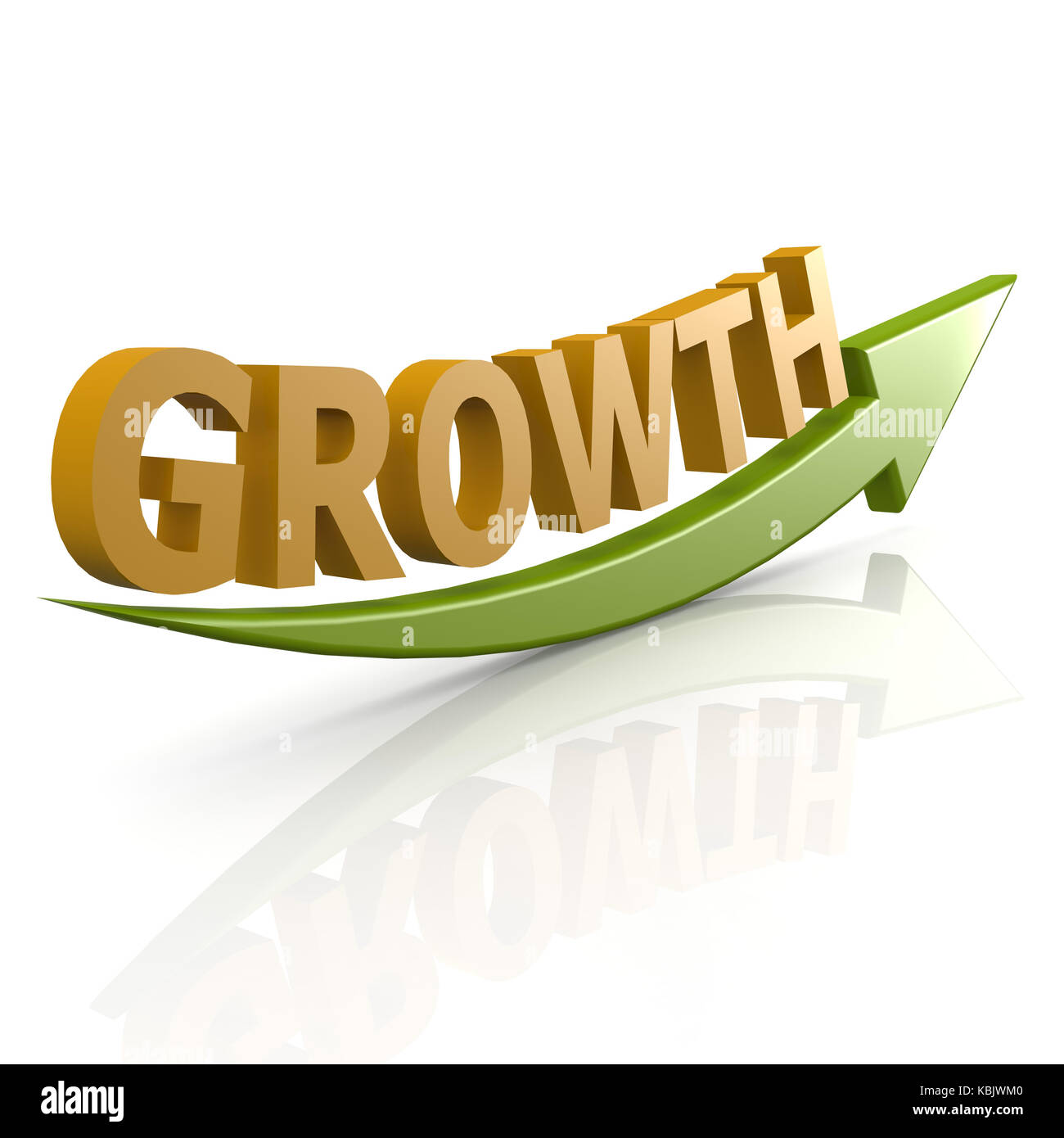 Green arrow with growth word Stock Photo - Alamy