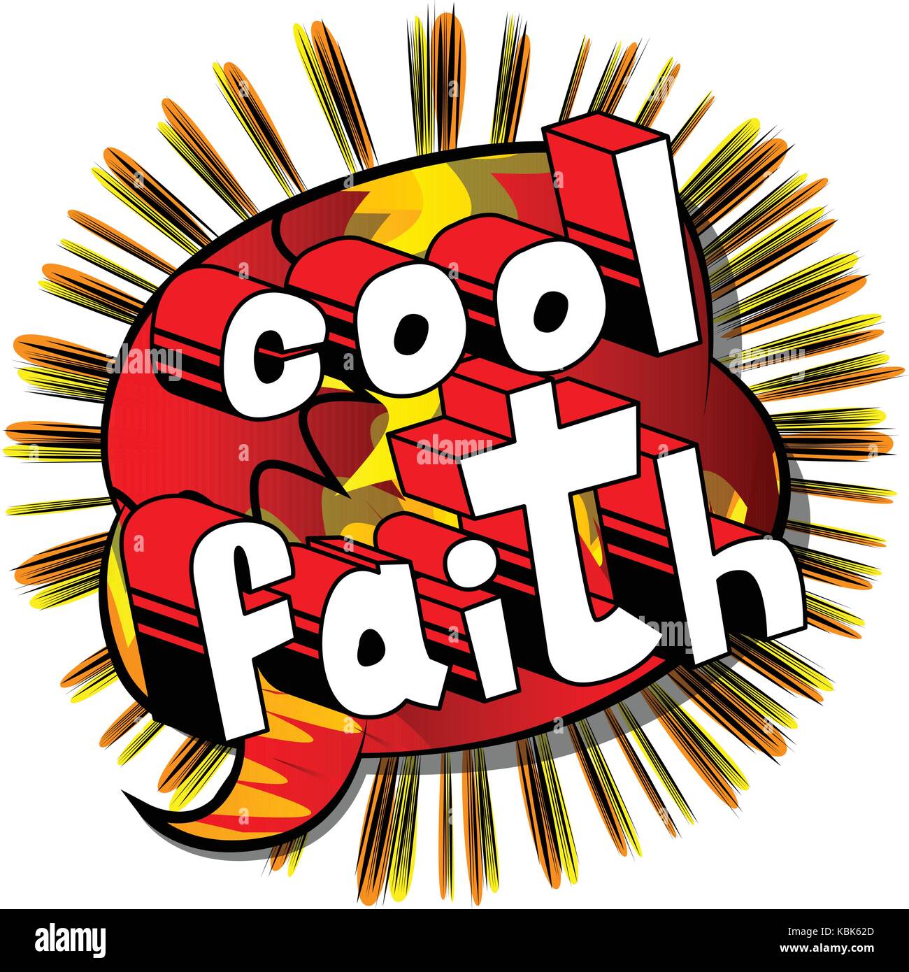 Cool Faith - Comic book style word on abstract background Stock Vector ...