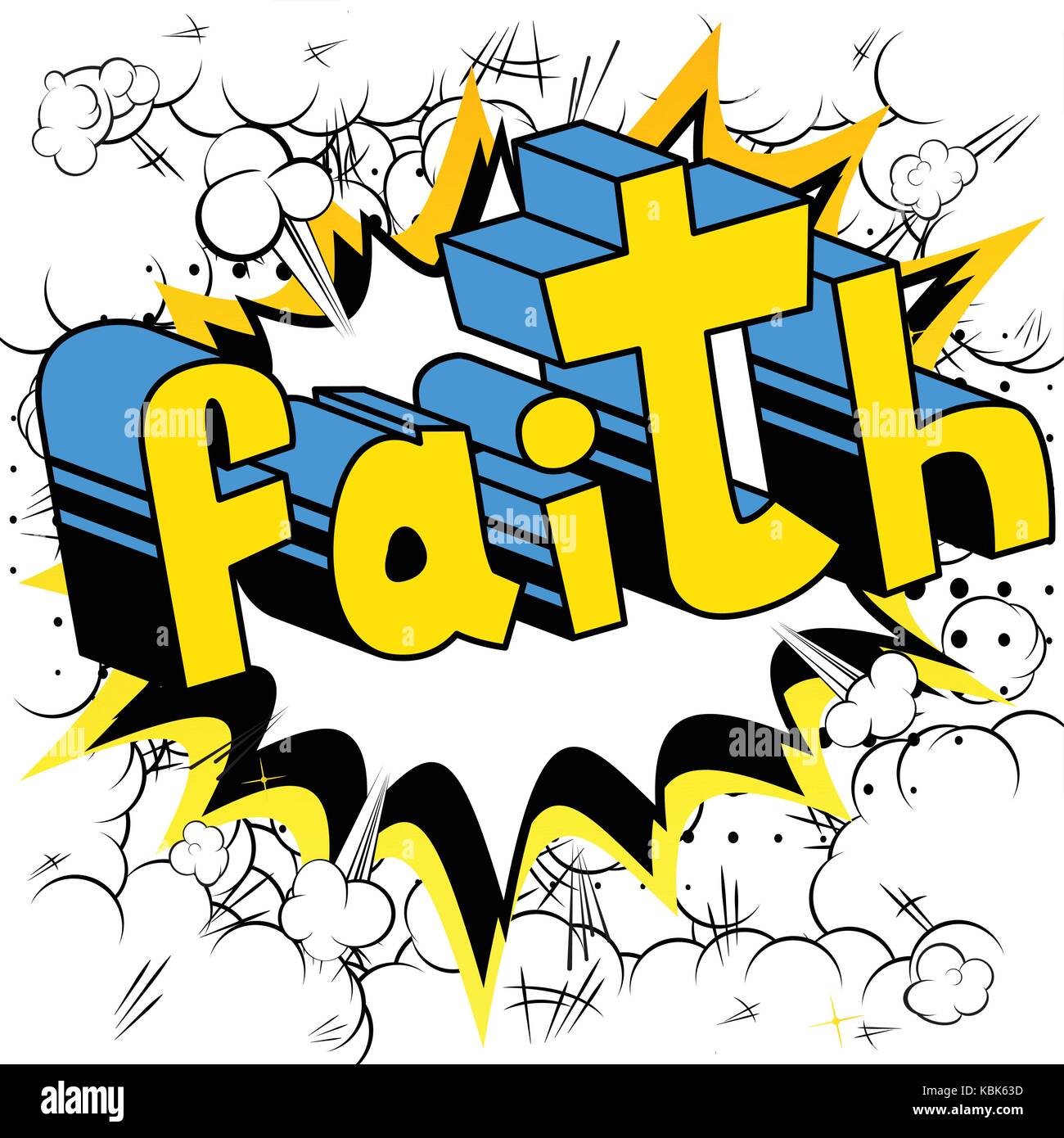 Faith - Comic book style word on abstract background Stock Vector Image ...