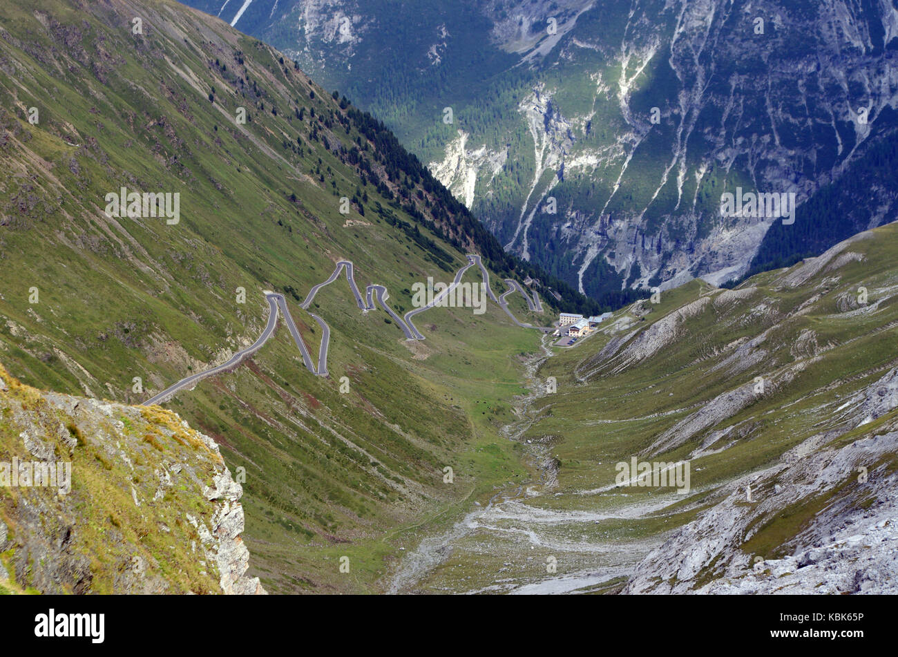Landscape at the top of the Stelvio pass in Italy in the Alps Stock ...