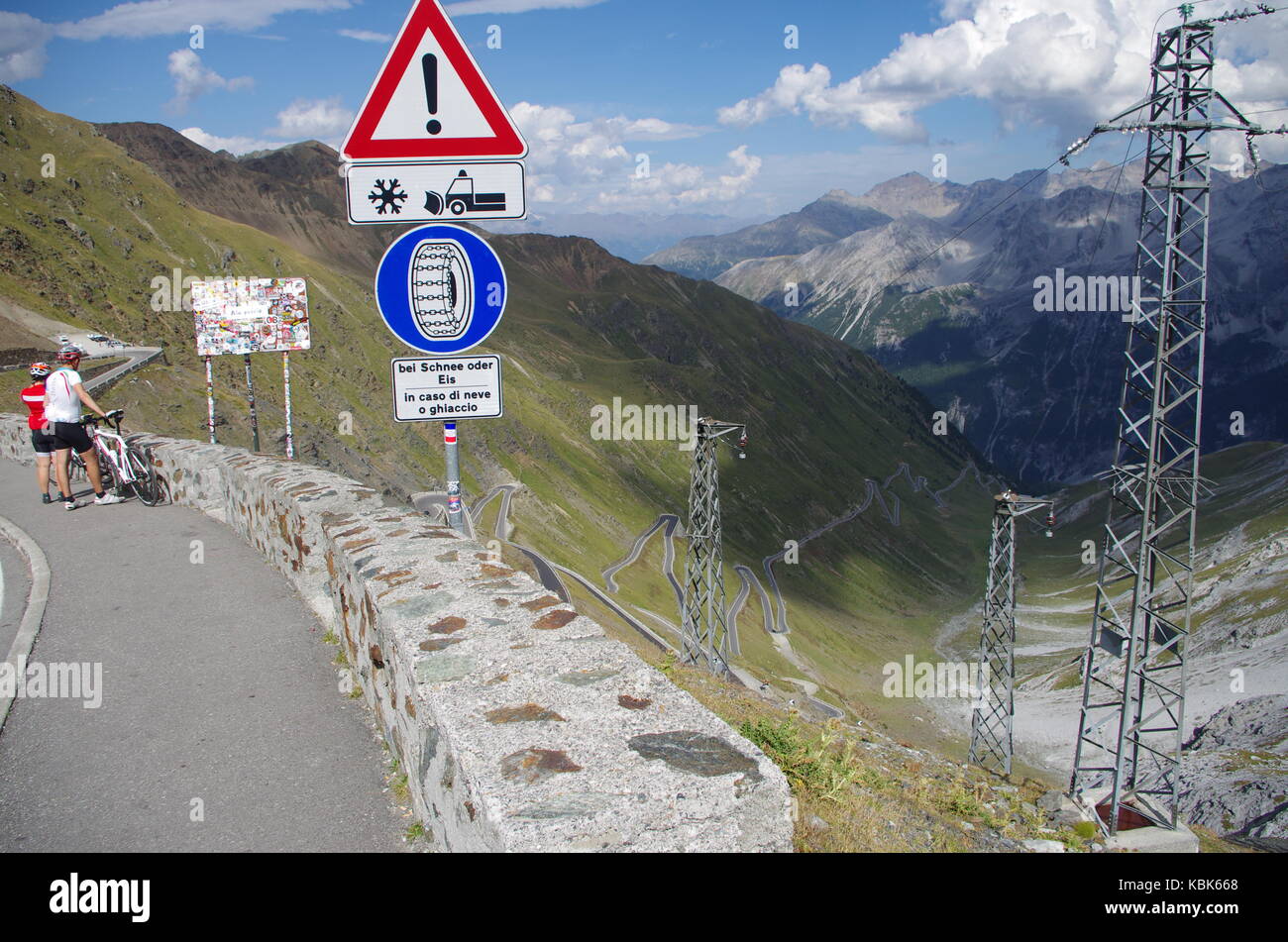 Landscape at the top of the Stelvio pass in Italy in the Alps Stock ...