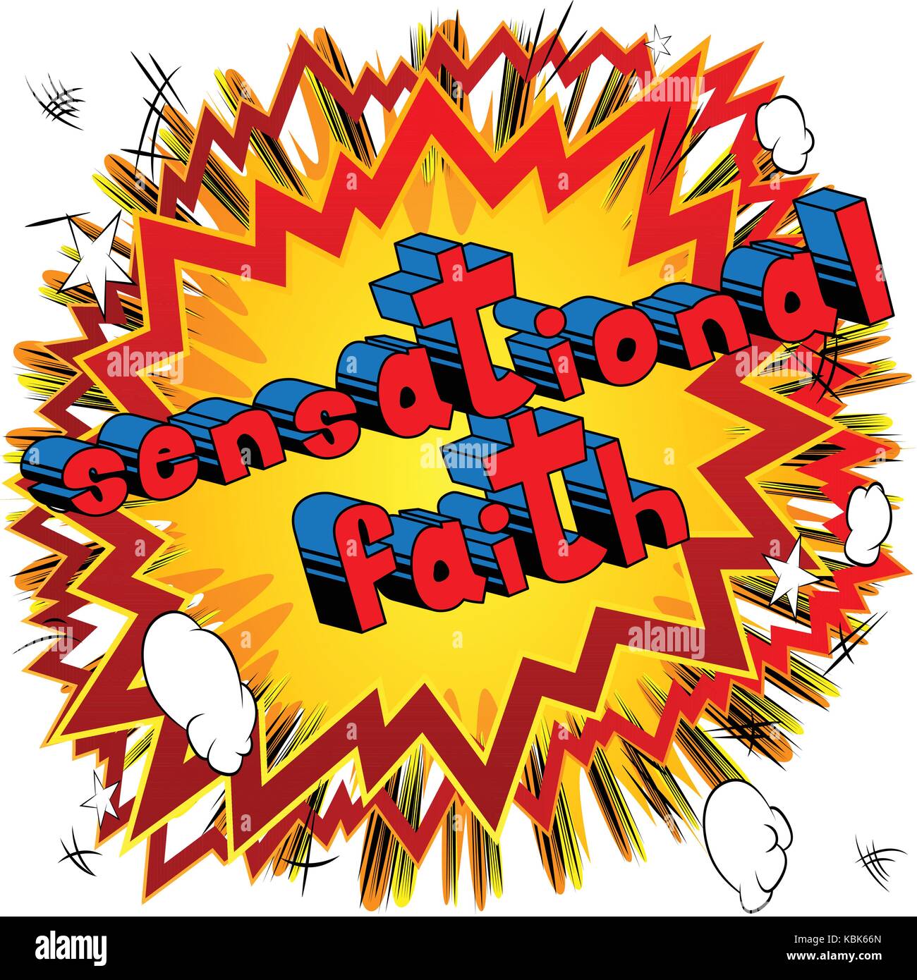 Sensational Faith - Comic book style word on abstract background Stock ...