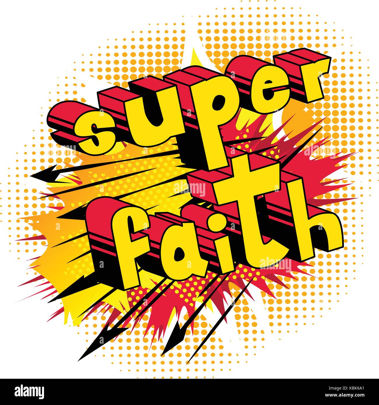 Super Faith - Comic book style word on abstract background Stock Vector ...