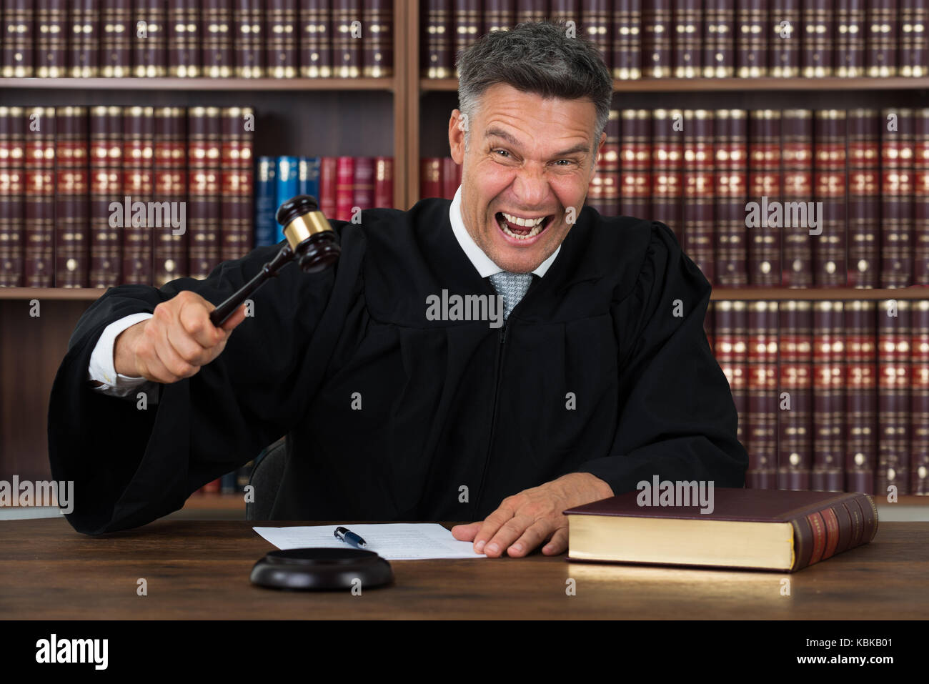 Judge in robe gavel in hi-res stock photography and images - Alamy