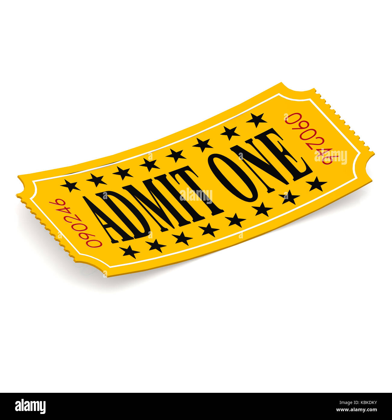Admit one ticket on white background Stock Photo - Alamy