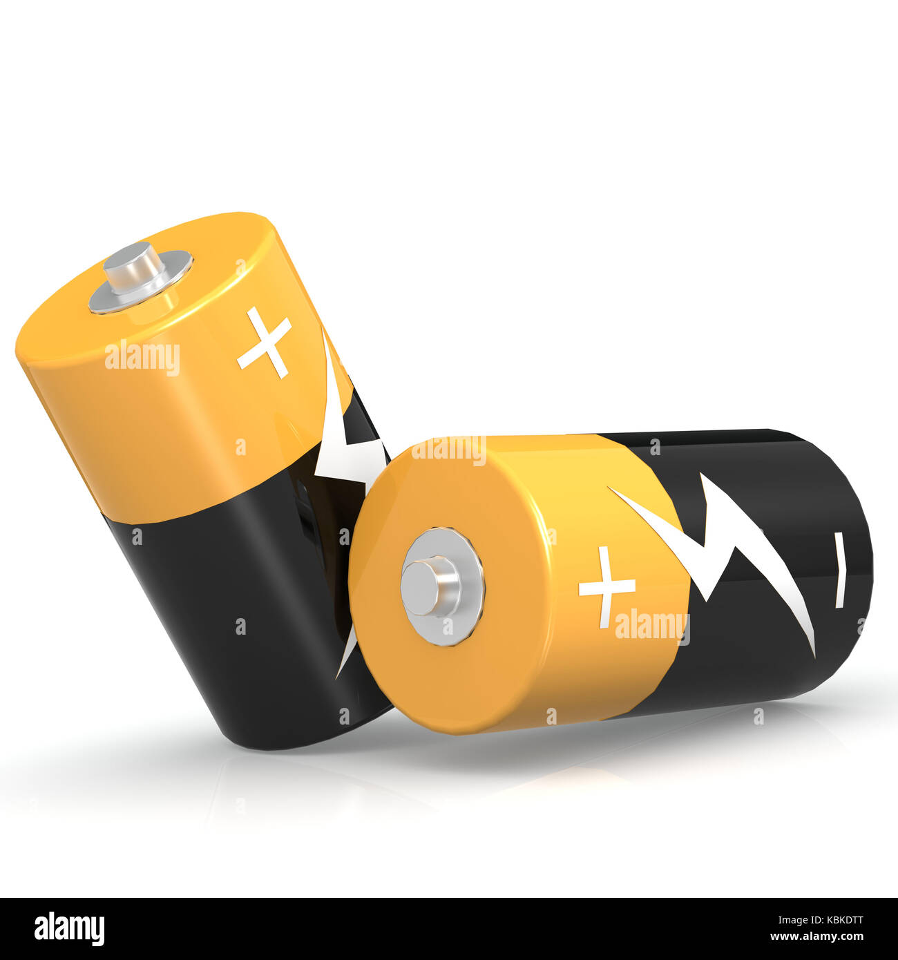 Black and yellow alkaline battery Cut Out Stock Images & Pictures - Alamy