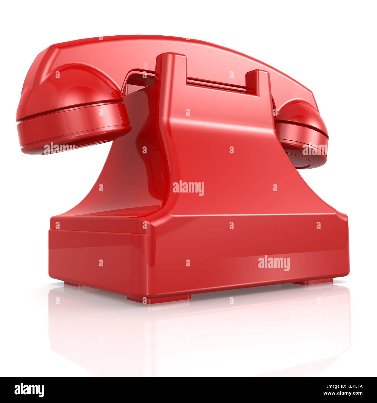 Red isolated phone Stock Photo - Alamy