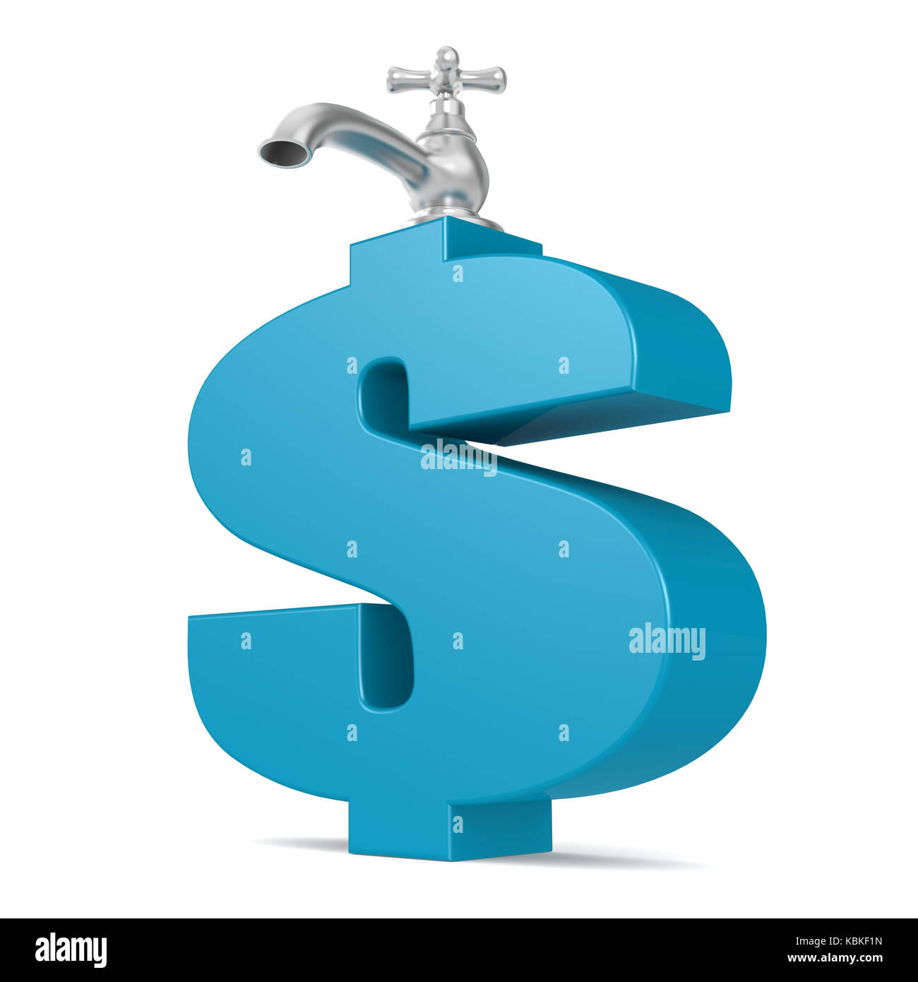 Water tap with blue dollar sign Stock Photo - Alamy