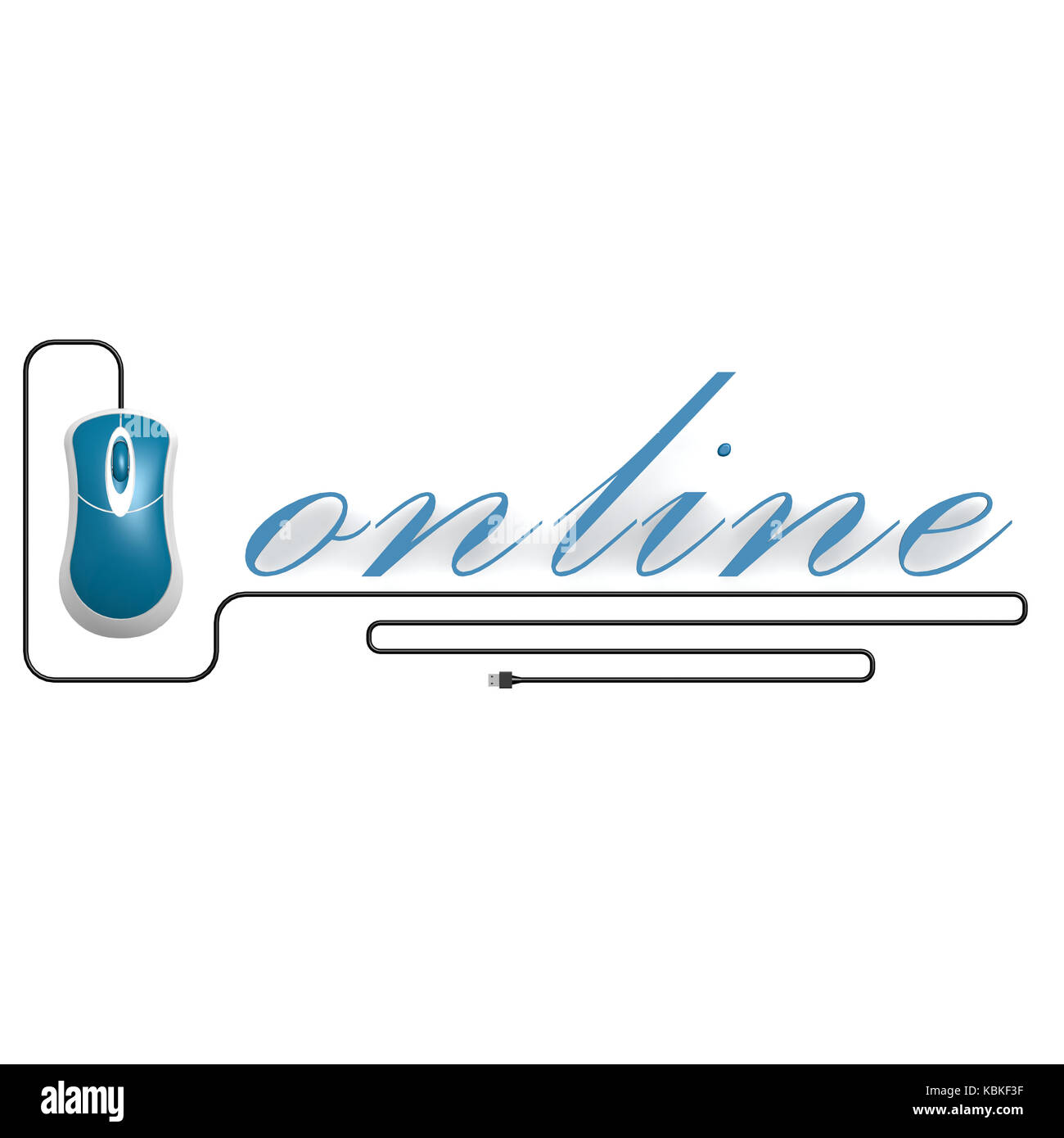 Online word with computer mouse Stock Photo - Alamy