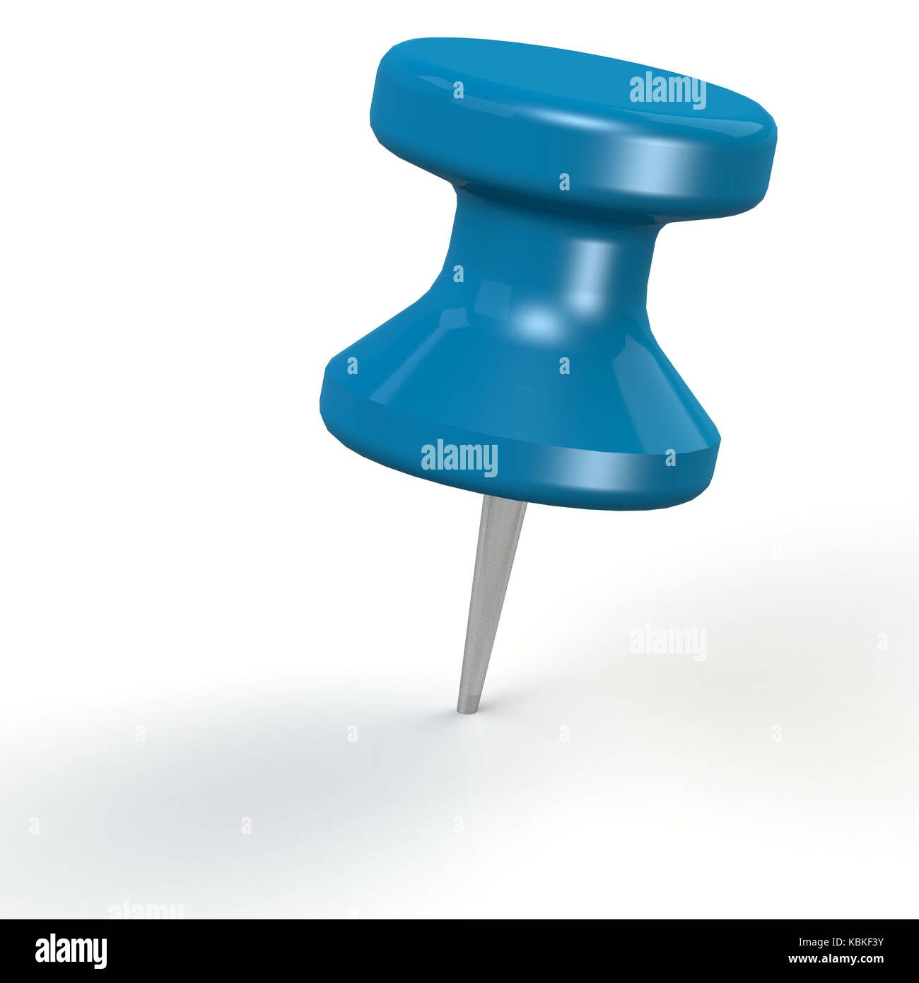 Blue thumb pin Stock Photo - Alamy