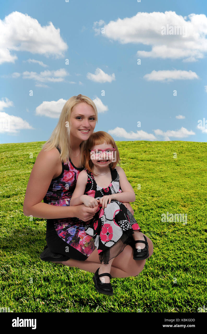 Beautiful young mother and her beautiful daughter Stock Photo - Alamy