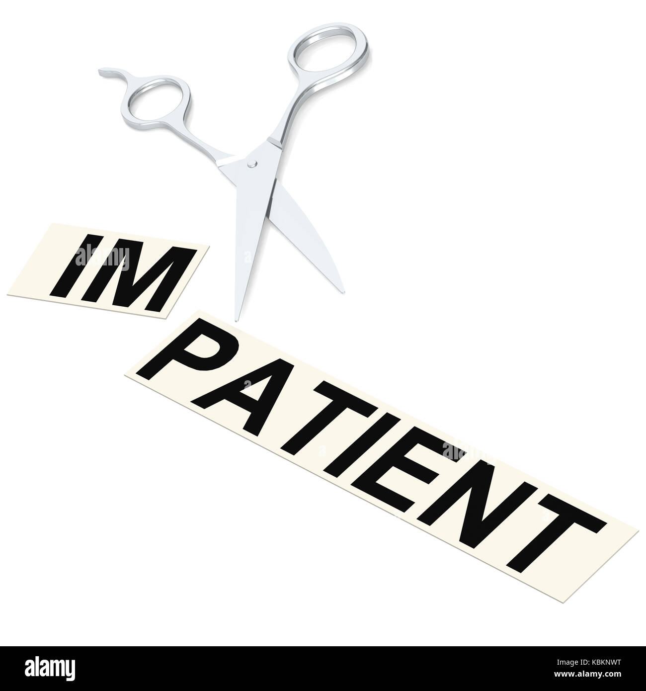 Scissor cut impatient image with hi-res rendered artwork that could be ...