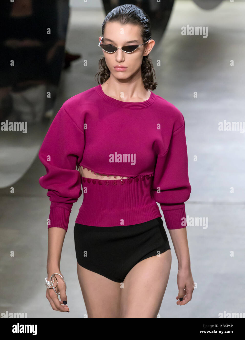 NEW YORK, NY - September 10, 2017: McKenna Hellam walks the runway at the Prabal Gurung Spring ...