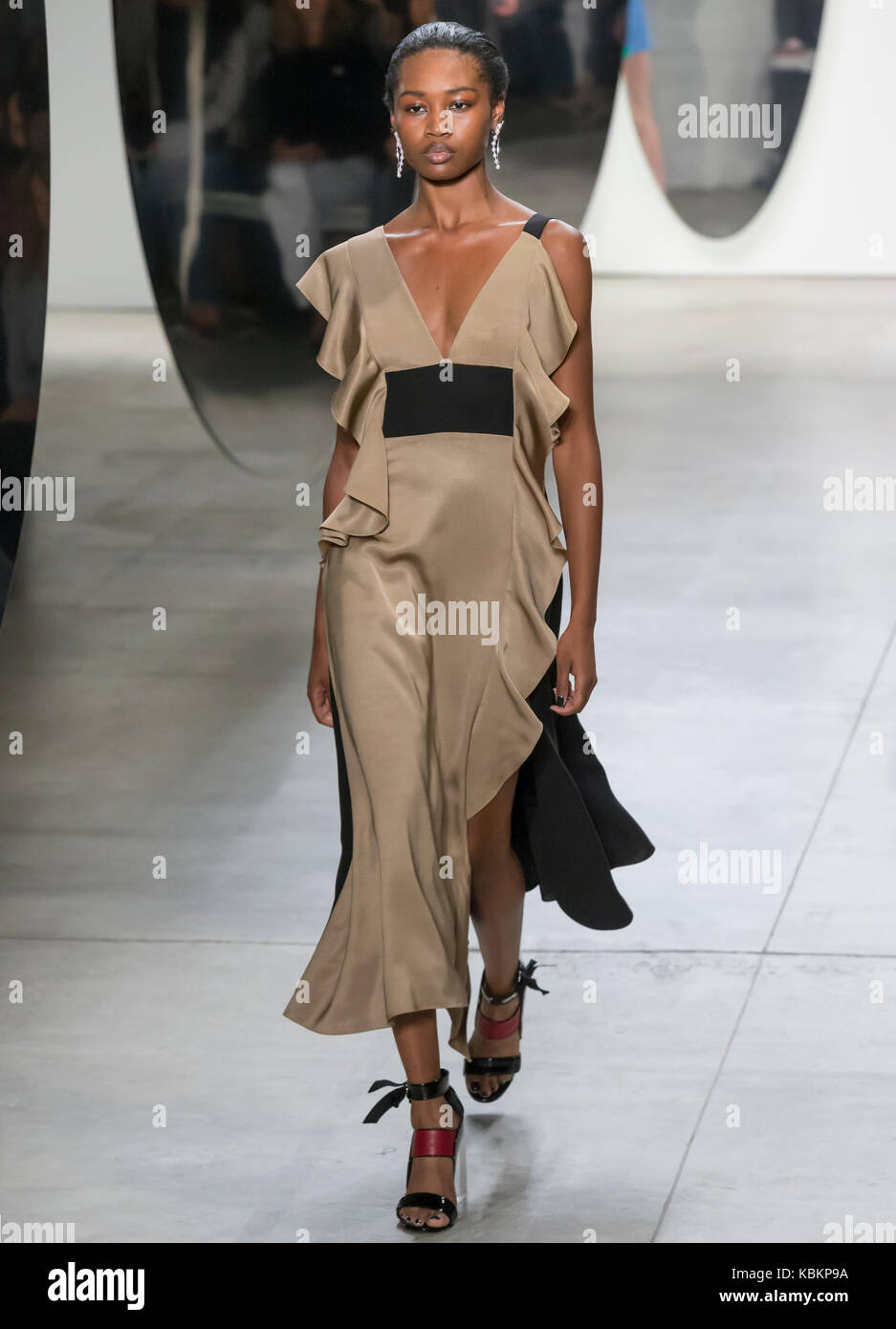 NEW YORK, NY - September 10, 2017: Tay Demery walks the runway at the ...