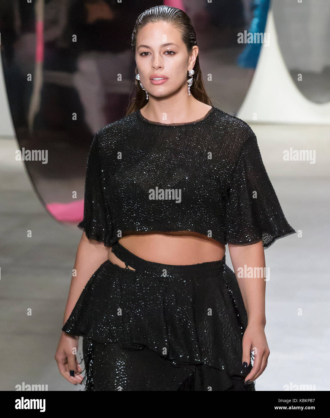 NEW YORK, NY - September 10, 2017: Ashley Graham walks the runway at ...