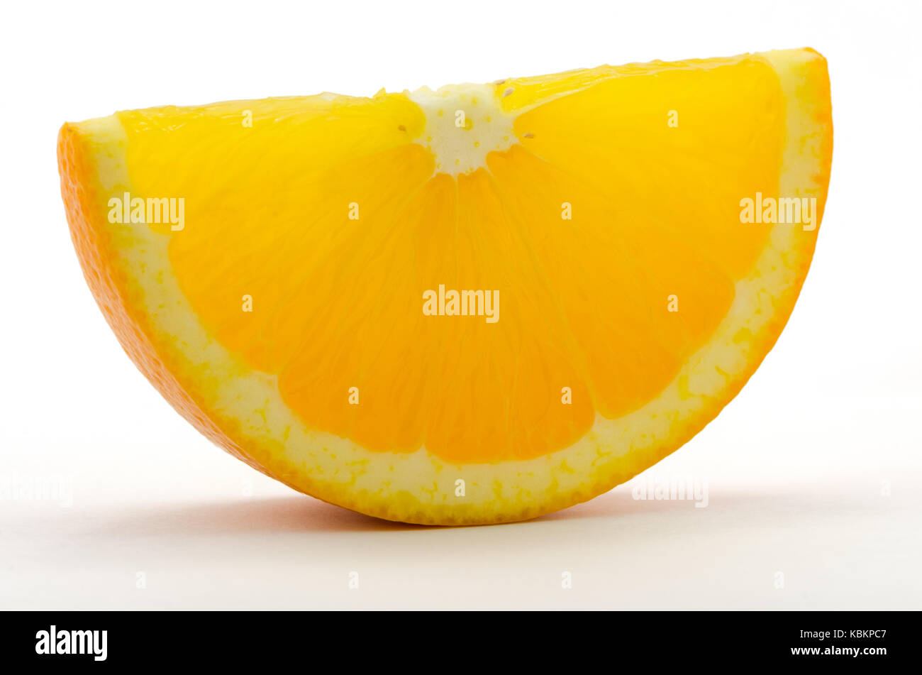 A slice of orange, close up, isolated on white background Stock Photo ...