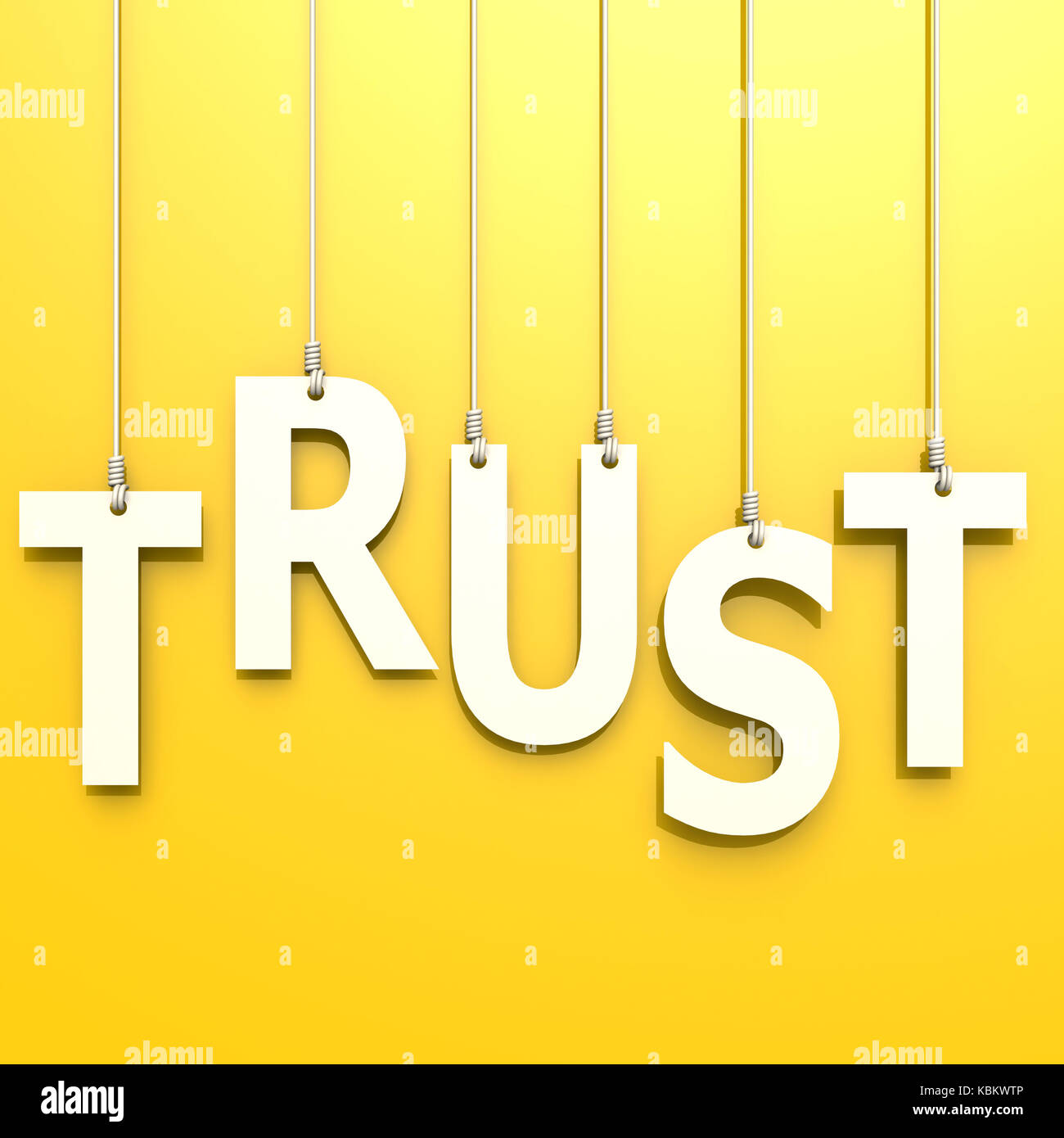 Trust word in yellow background Stock Photo - Alamy