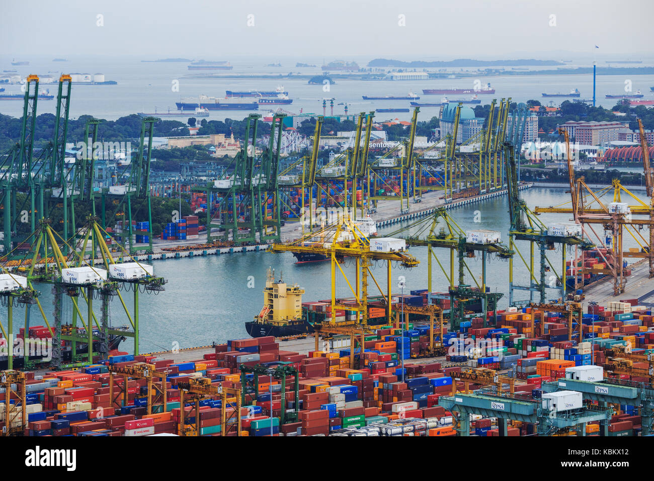 SINGAPORE - AUG 20, 2017: Commercial port of Singapore, It is one of ...