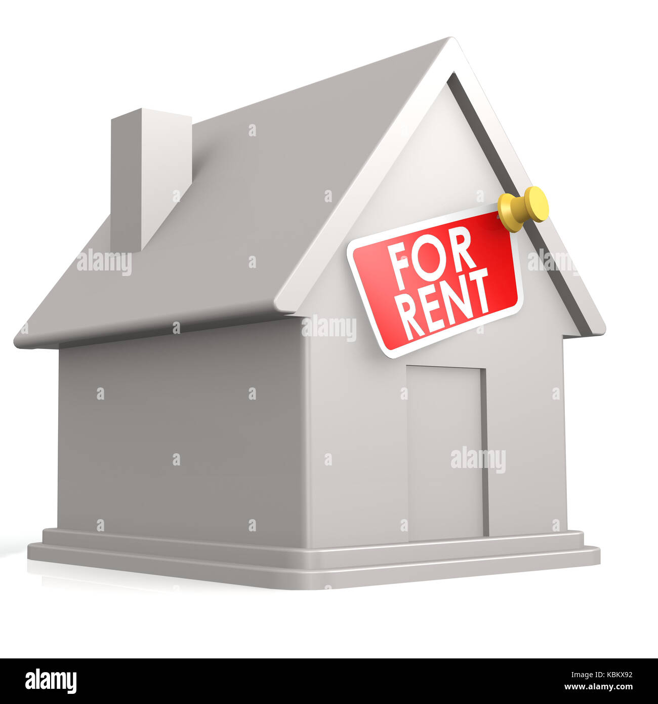 Isolated white house for rent Stock Photo - Alamy