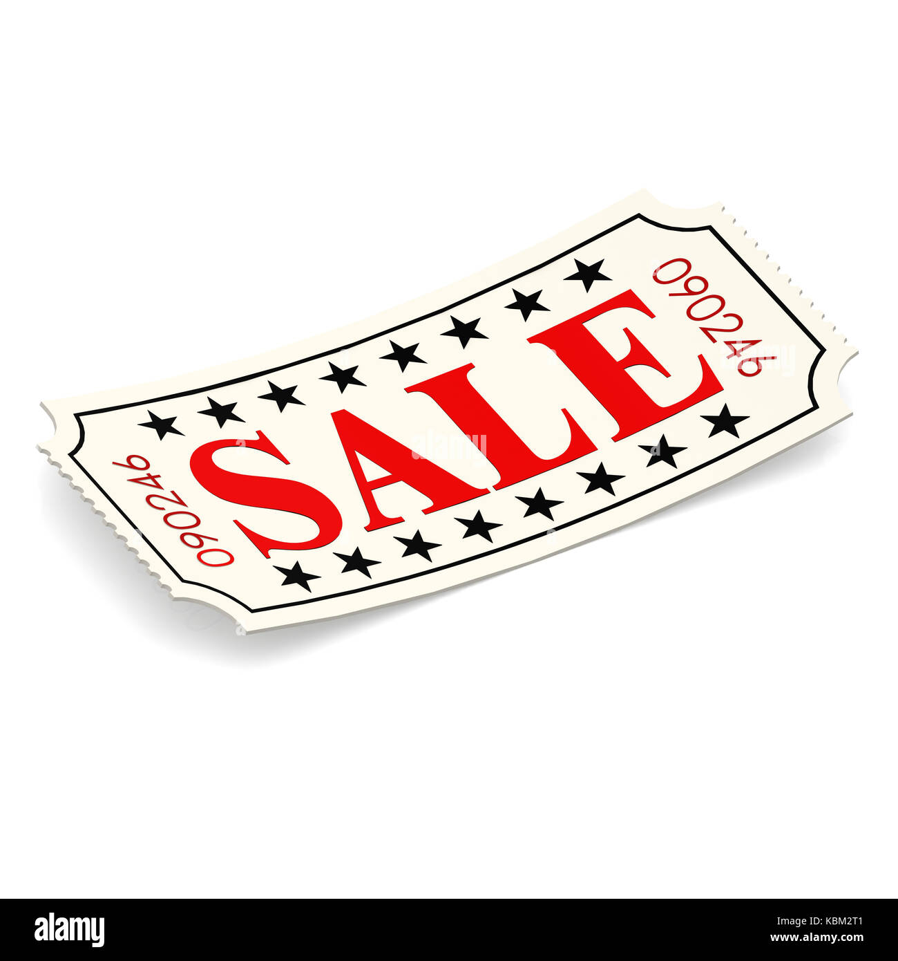 Sale ticket on white background image with hi-res rendered artwork that ...
