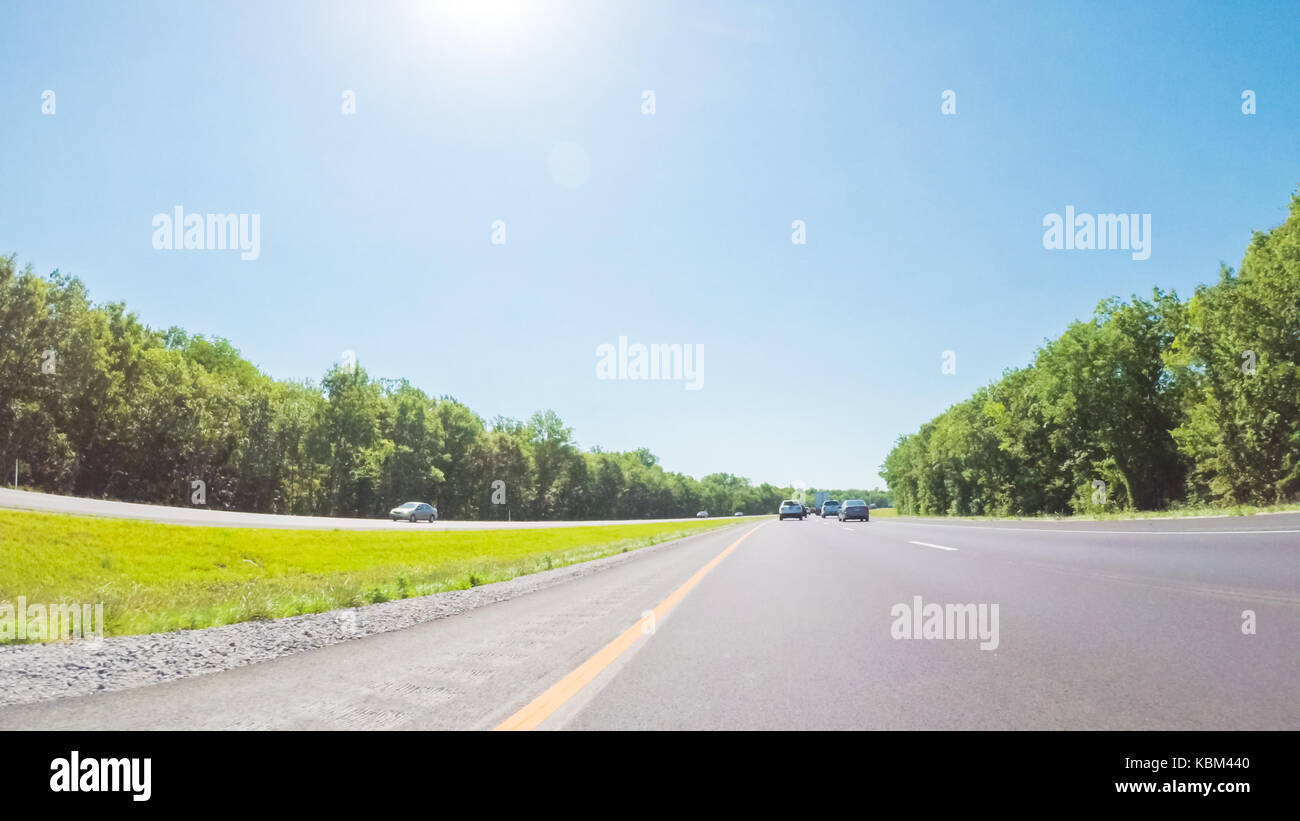 POV point of view - Driving East on Interstate Highway through Illinois ...