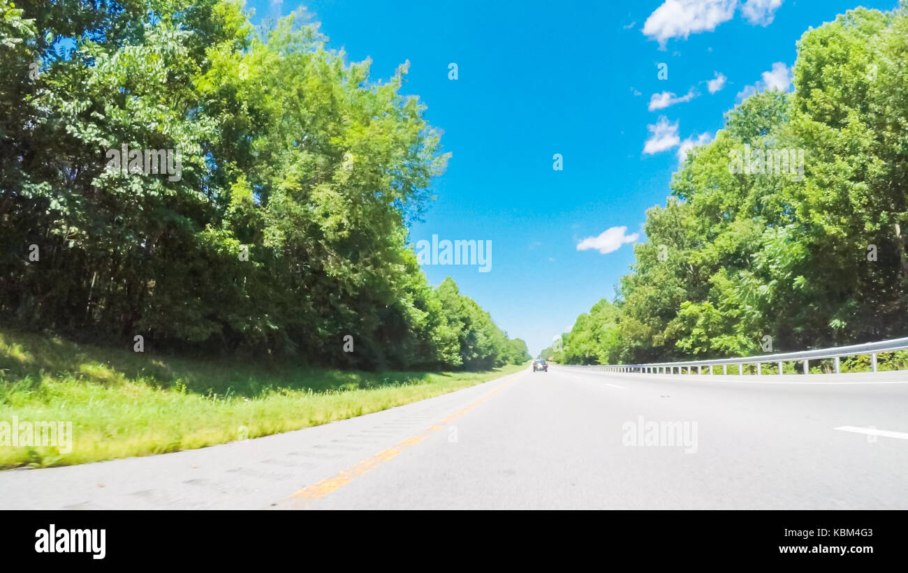 POV point of view - Driving East on Interstate Highway 40 through ...