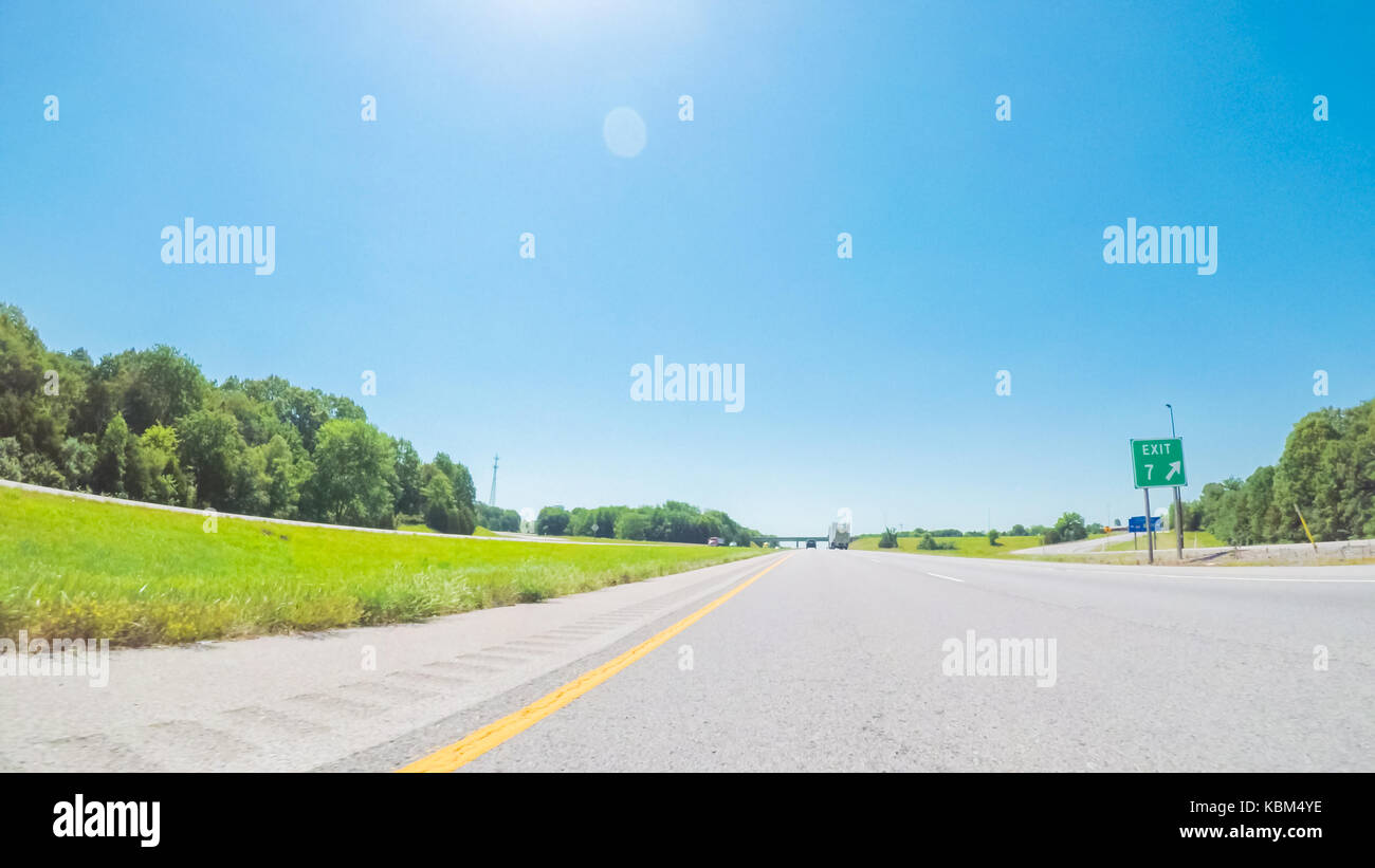 POV point of view - Driving East on Interstate Highway 40 on cross ...