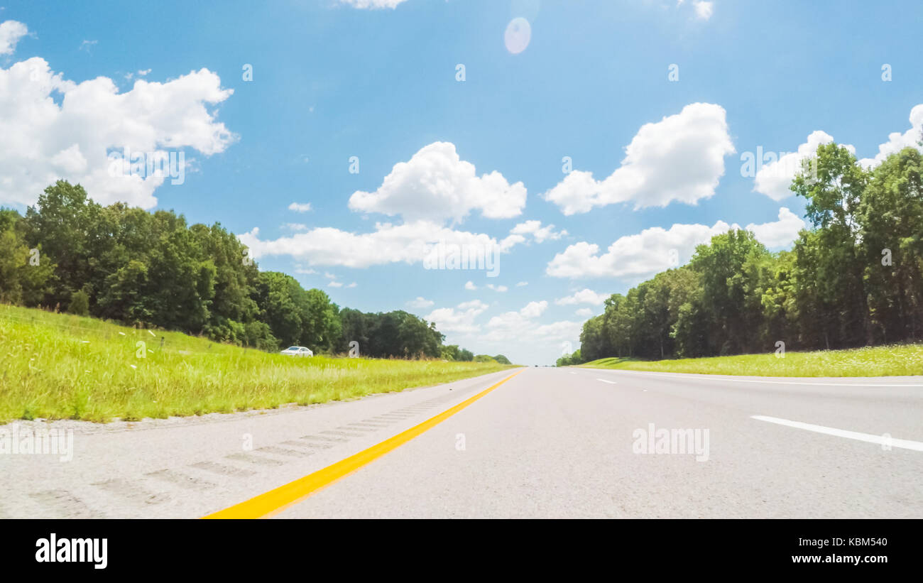 POV point of view - Driving East on Interstate Highway 40 on cross ...
