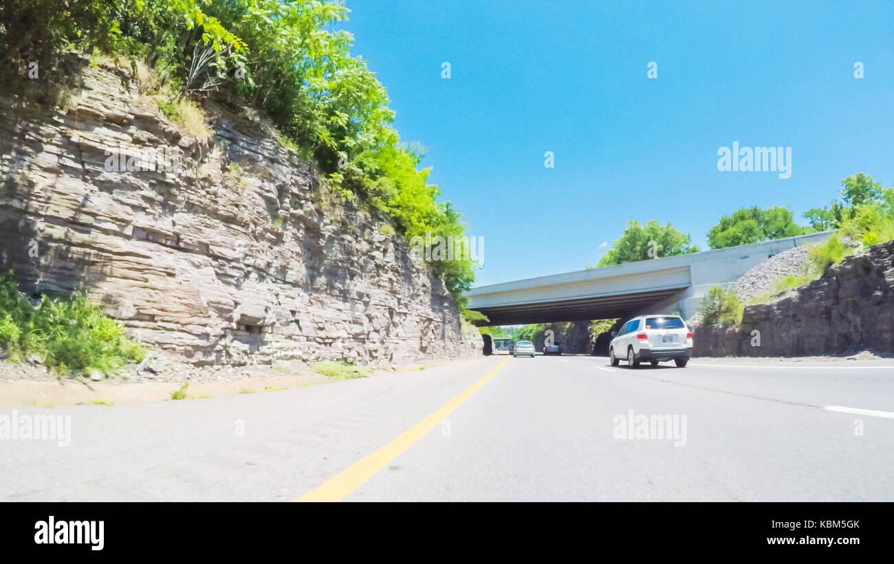 POV point of view - Driving East on Interstate Highway 40 on cross ...