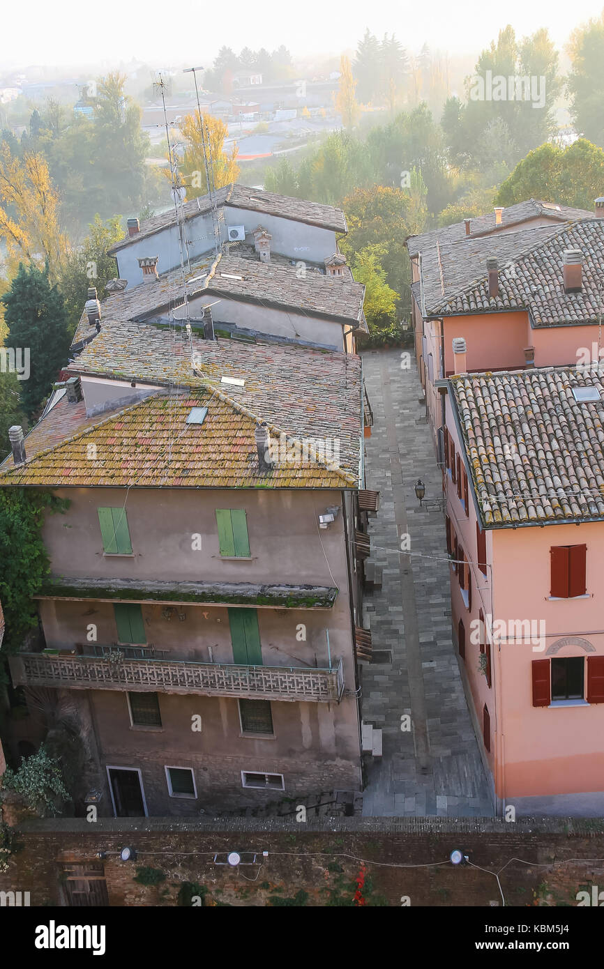 Historic city center of Vignola, Italy. Top view from fortress Stock ...