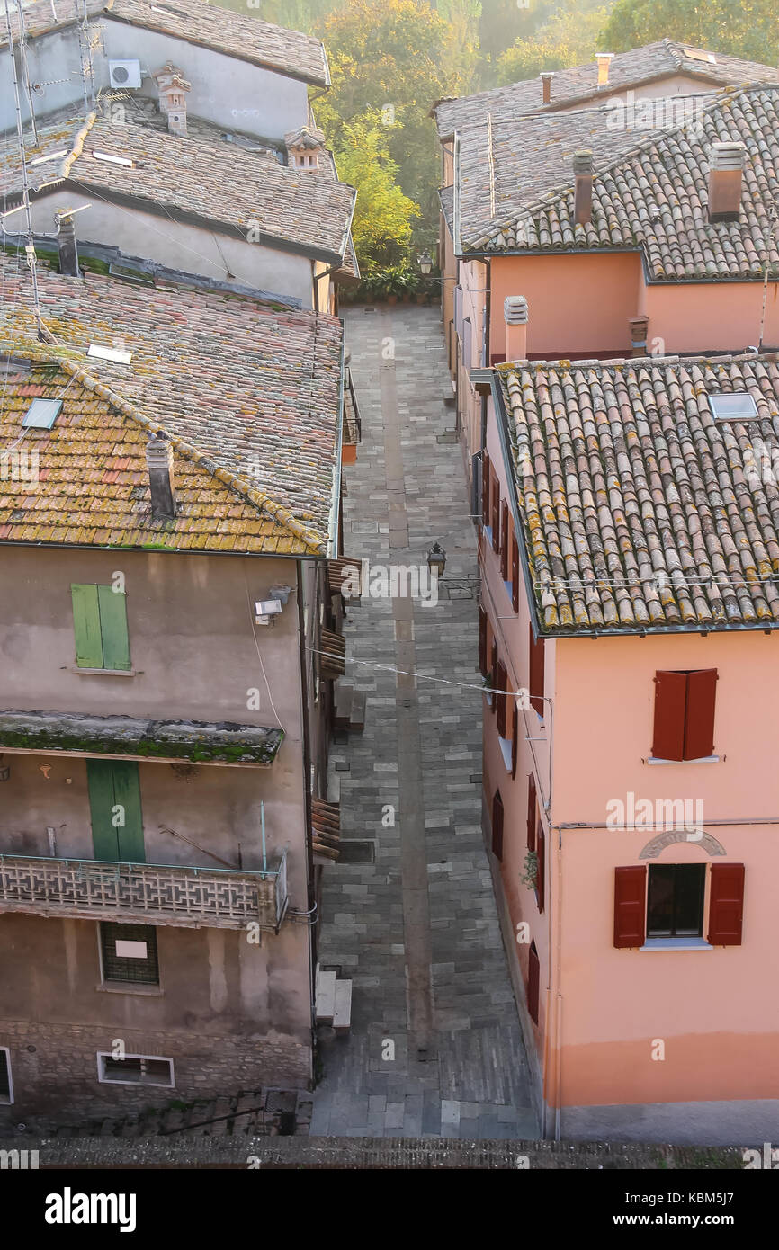 Historic city center of Vignola, Italy. Top view from fortress Stock ...