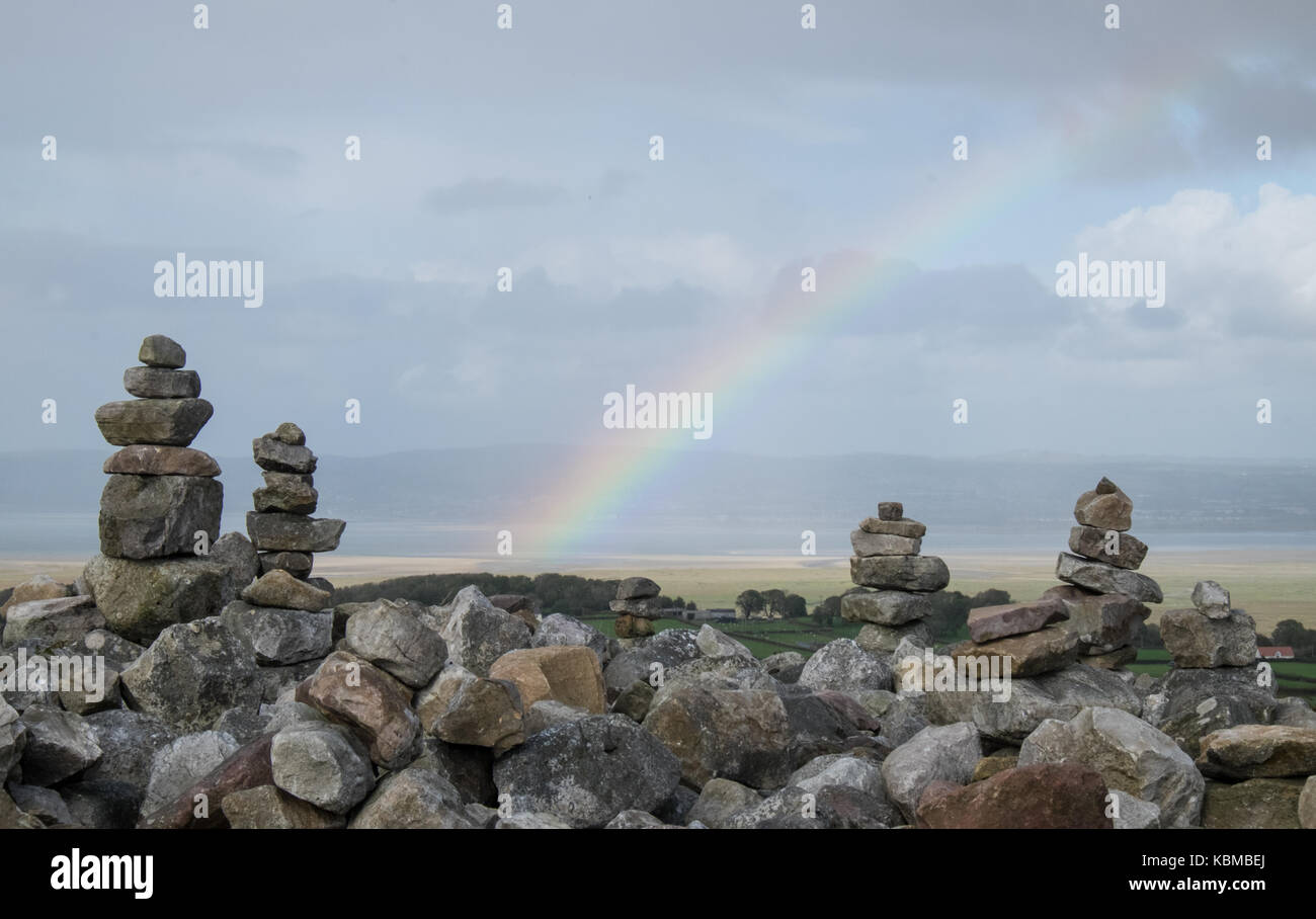 modern,recent,Stone,rock,balancing,near,Arthur's Stone,Gower,Gower ...
