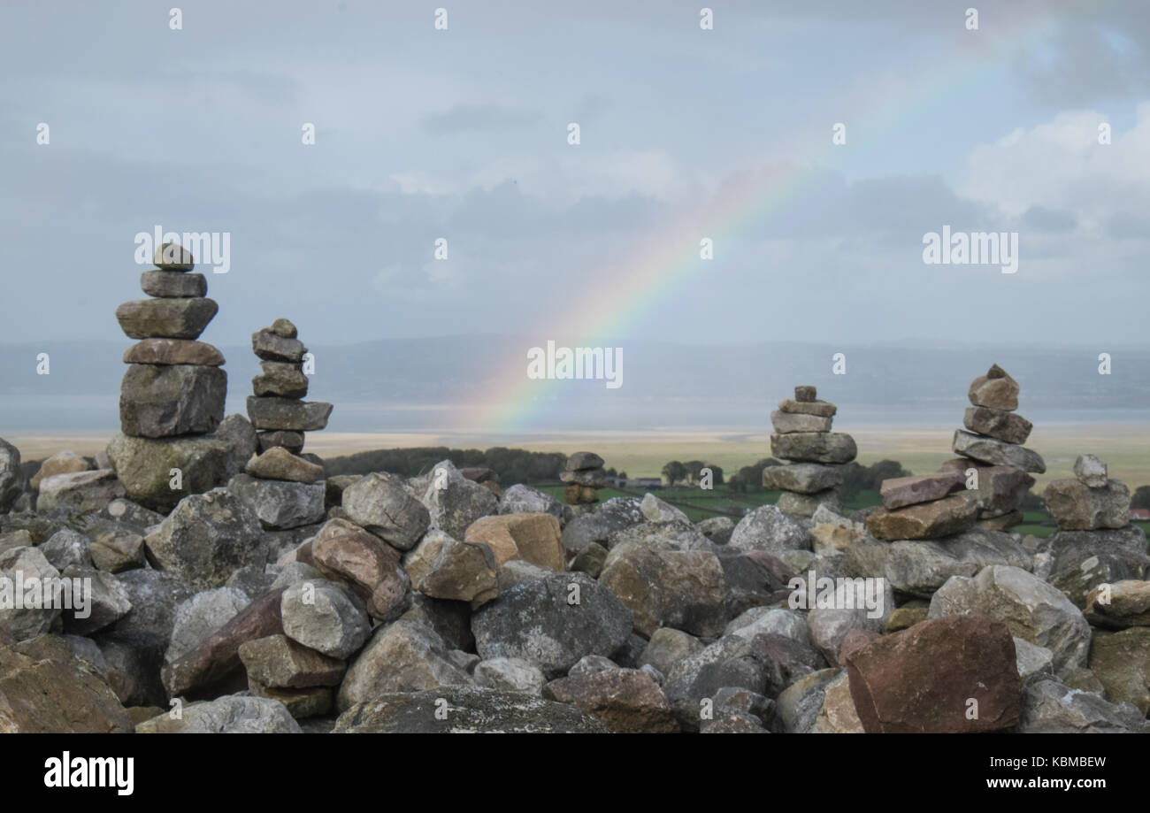 modern,recent,Stone,rock,balancing,near,Arthur's Stone,Gower,Gower ...
