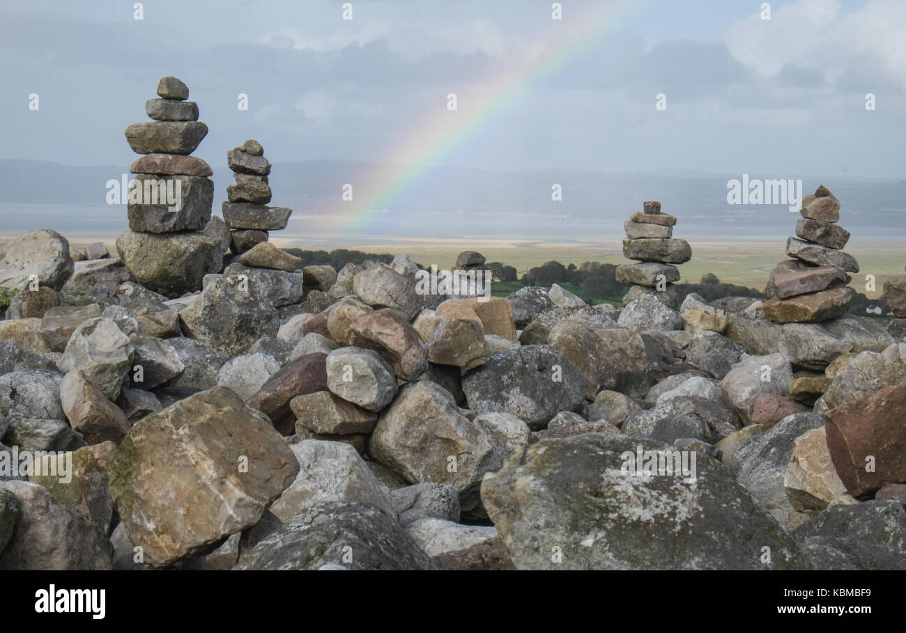 modern,recent,Stone,rock,balancing,near,Arthur's Stone,Gower,Gower ...