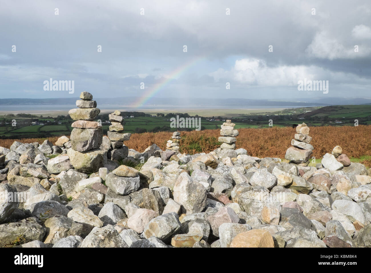 modern,recent,Stone,rock,balancing,near,Arthur's Stone,Gower,Gower ...