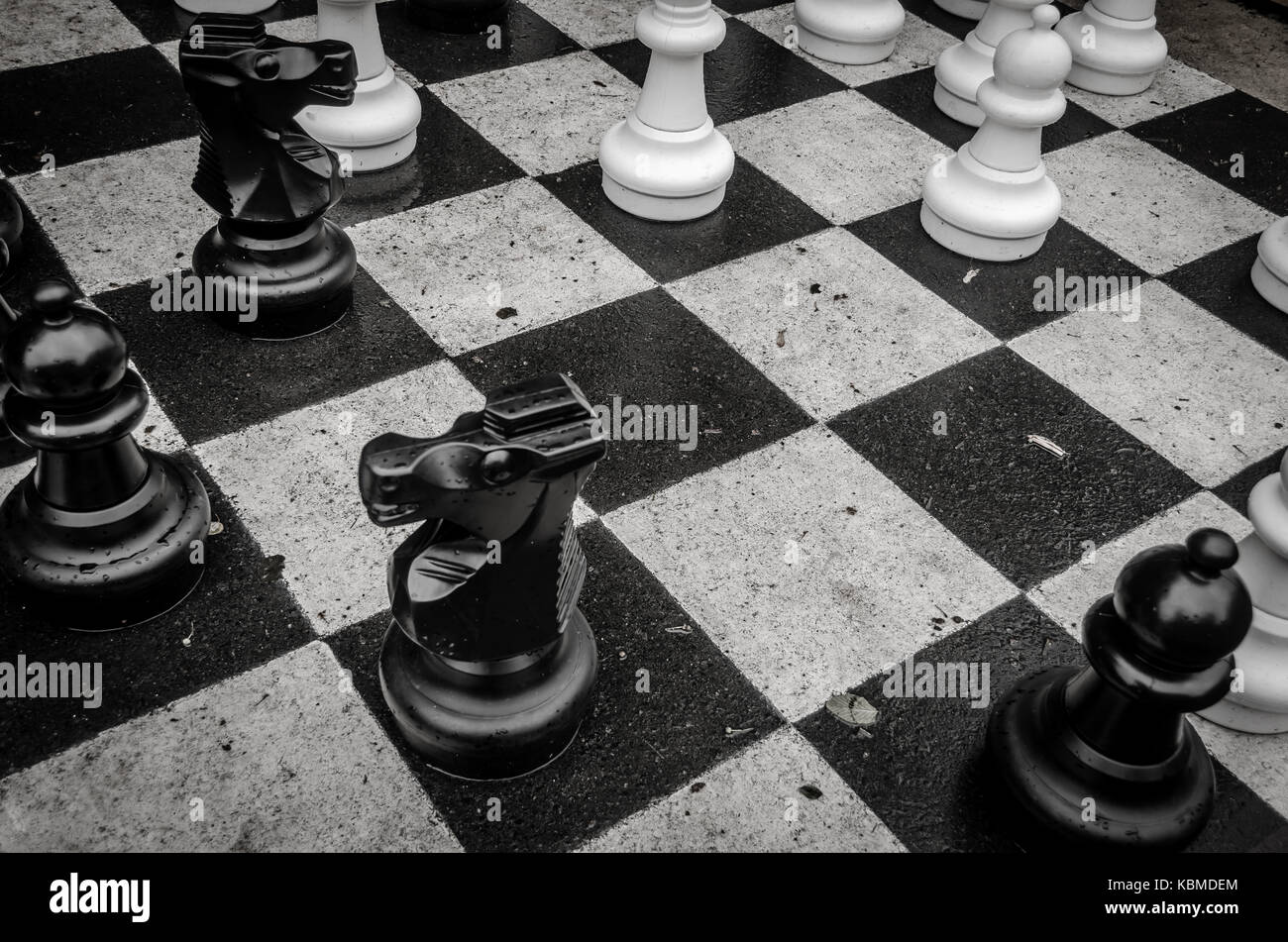 Playing chess with big pieces Stock Photo - Alamy