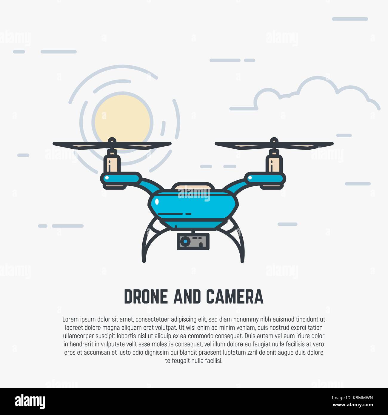 Quadcopter line illustration Stock Vector Image & Art - Alamy