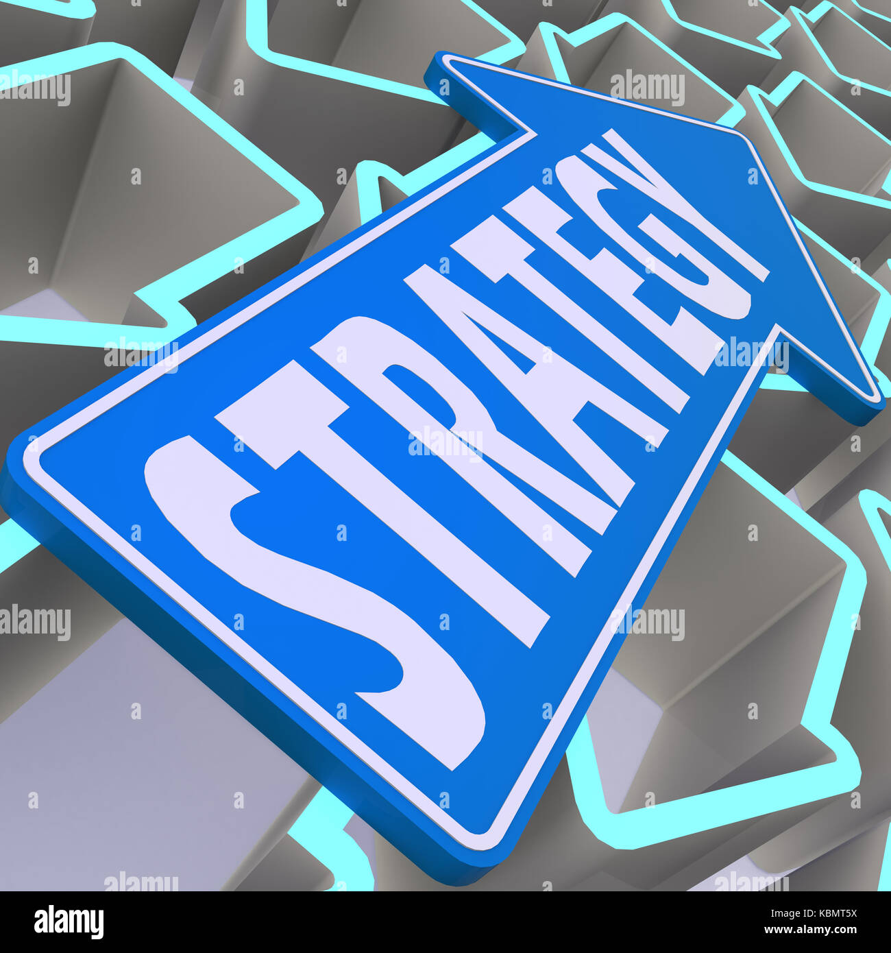 Strategy blue arrow image with hi-res rendered artwork that could be ...