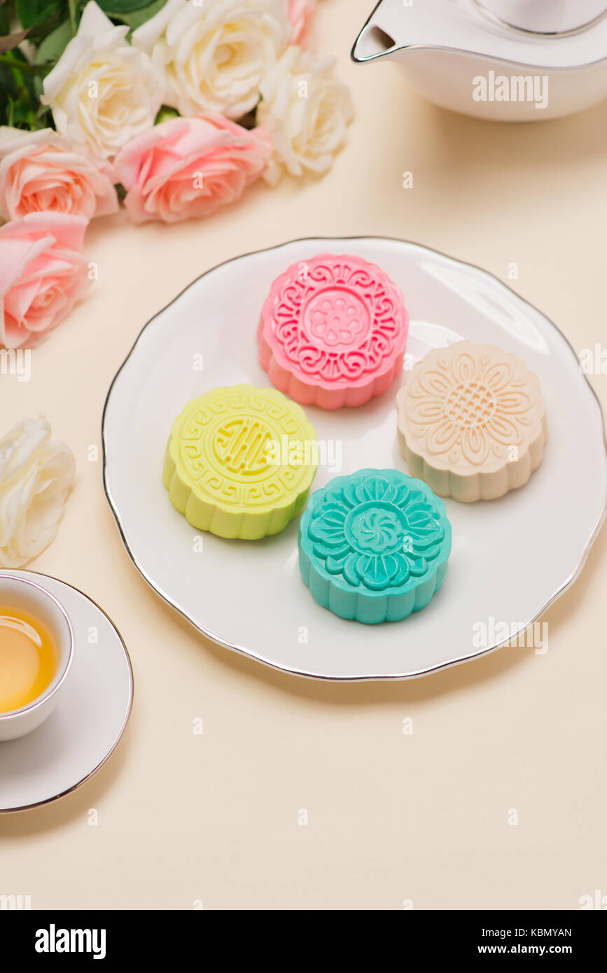 Delicious Chinese Traditional Snack Mooncake on the Table Stock Photo ...