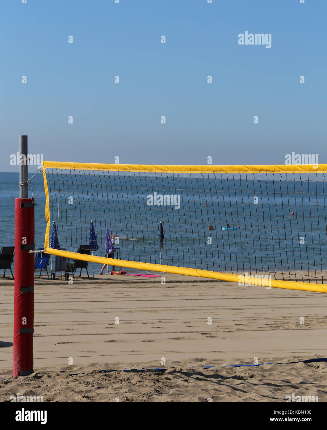 sport net on the beach for playing beach volley during summer vacation ...