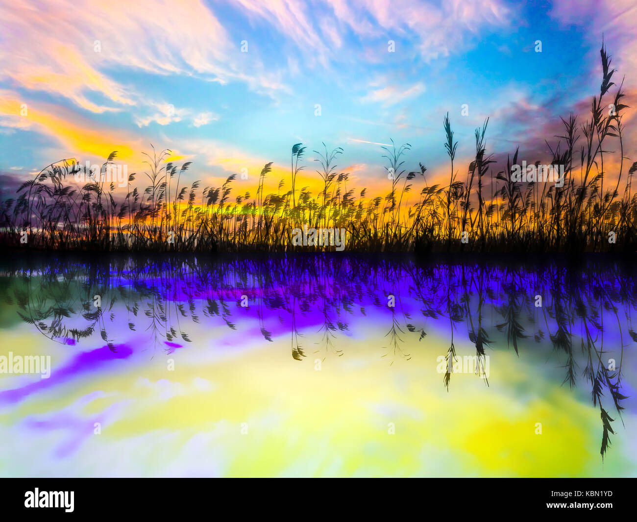 Eternal Flame sunset and flame cloud and grass shadow Stock Photo - Alamy