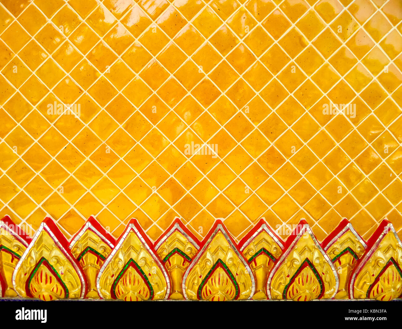 thai ceramic wall tile of temple vintage style Stock Photo - Alamy