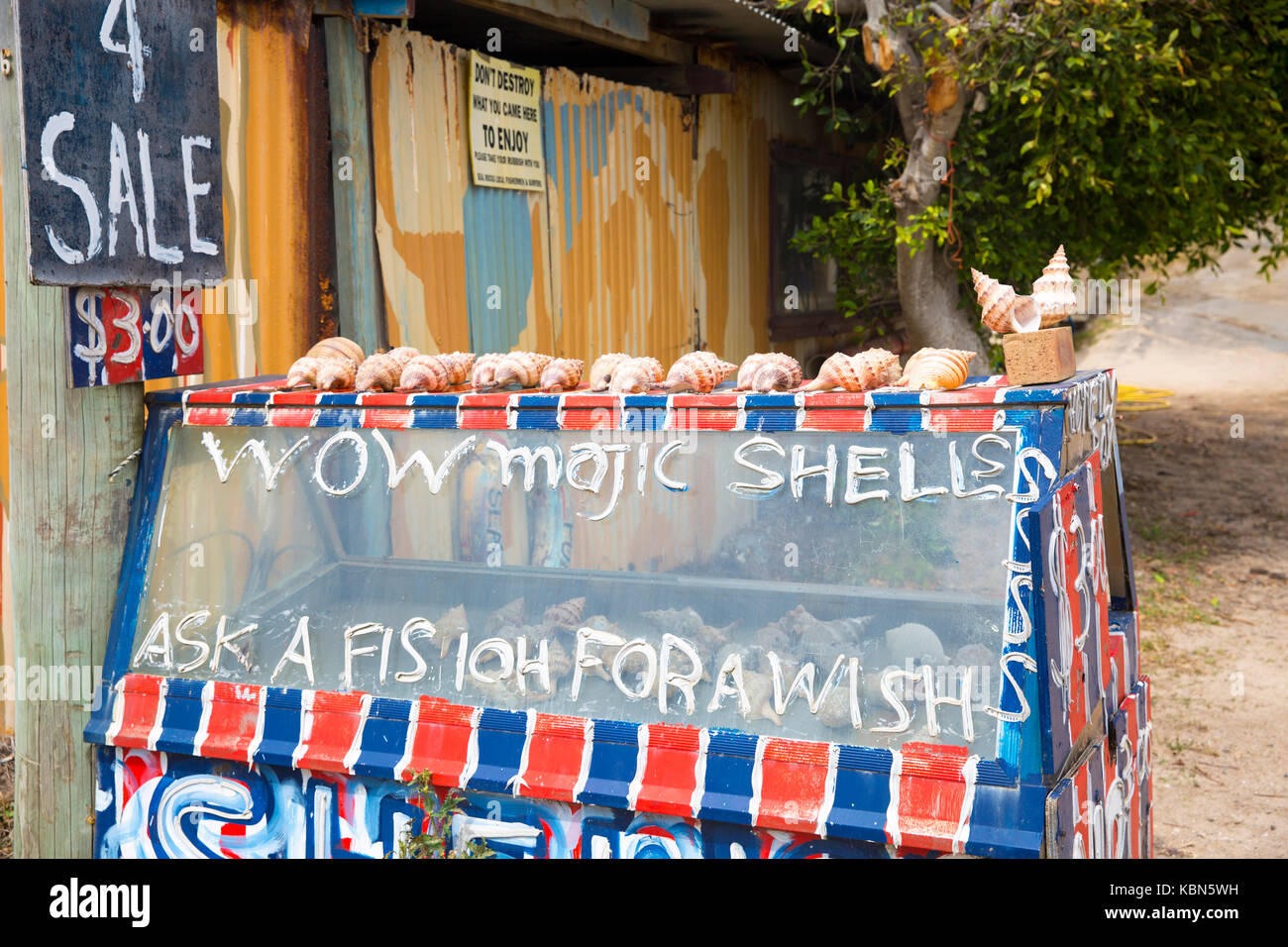 Stall selling magic shells at Seal Rocks, popular holiday location on ...